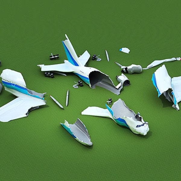 crashed plane 3d model
