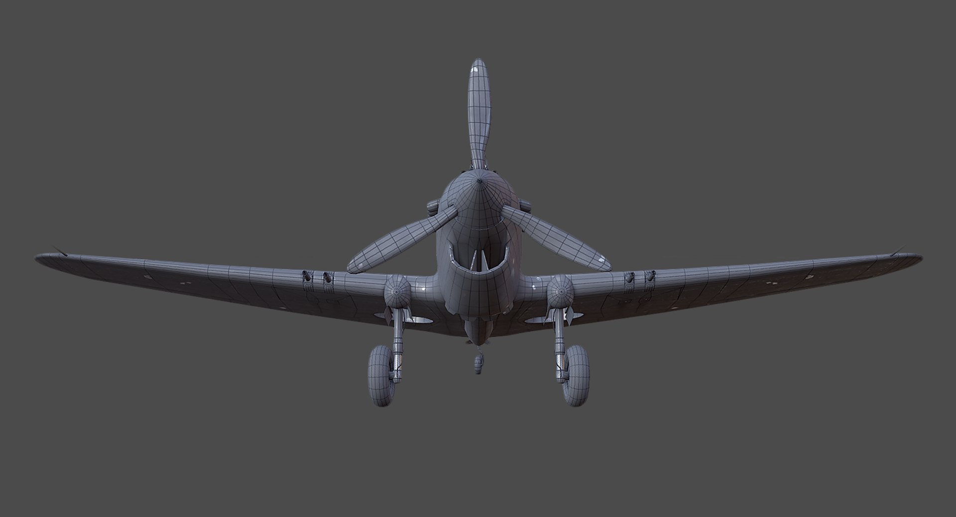 3d Model American P-40b Real-time