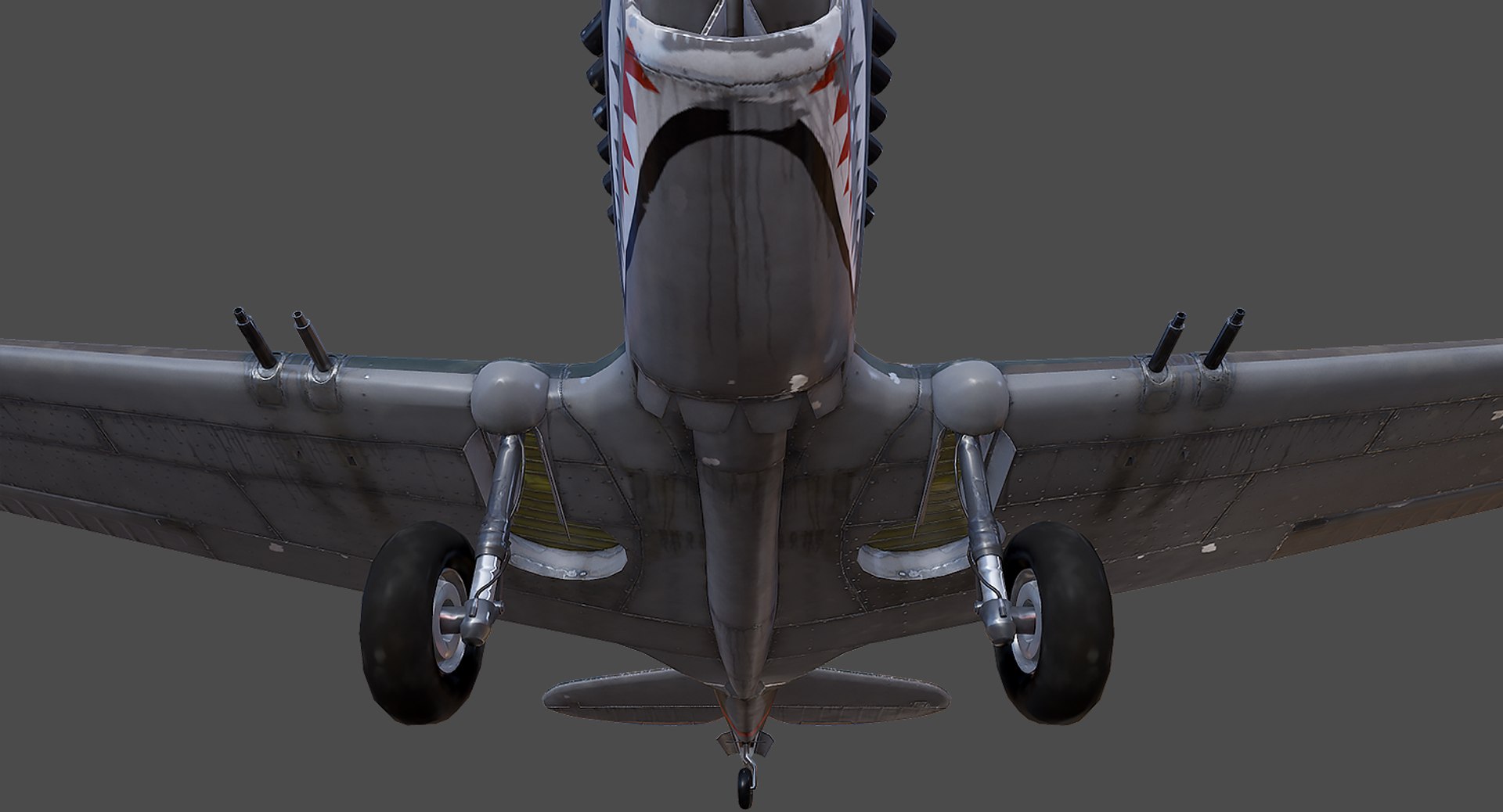 3d Model American P-40b Real-time