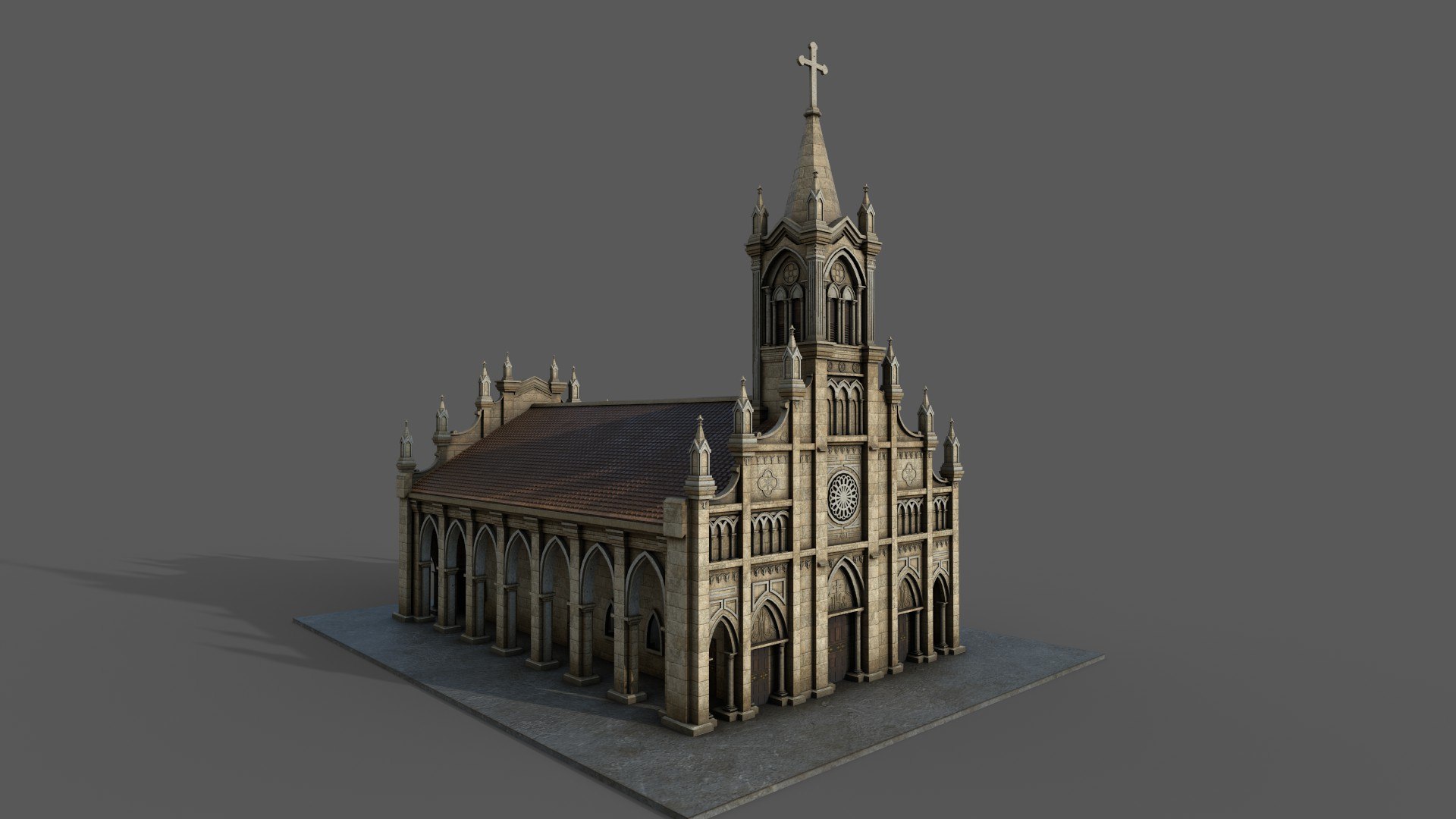 3D Cathedral Church - TurboSquid 2036524