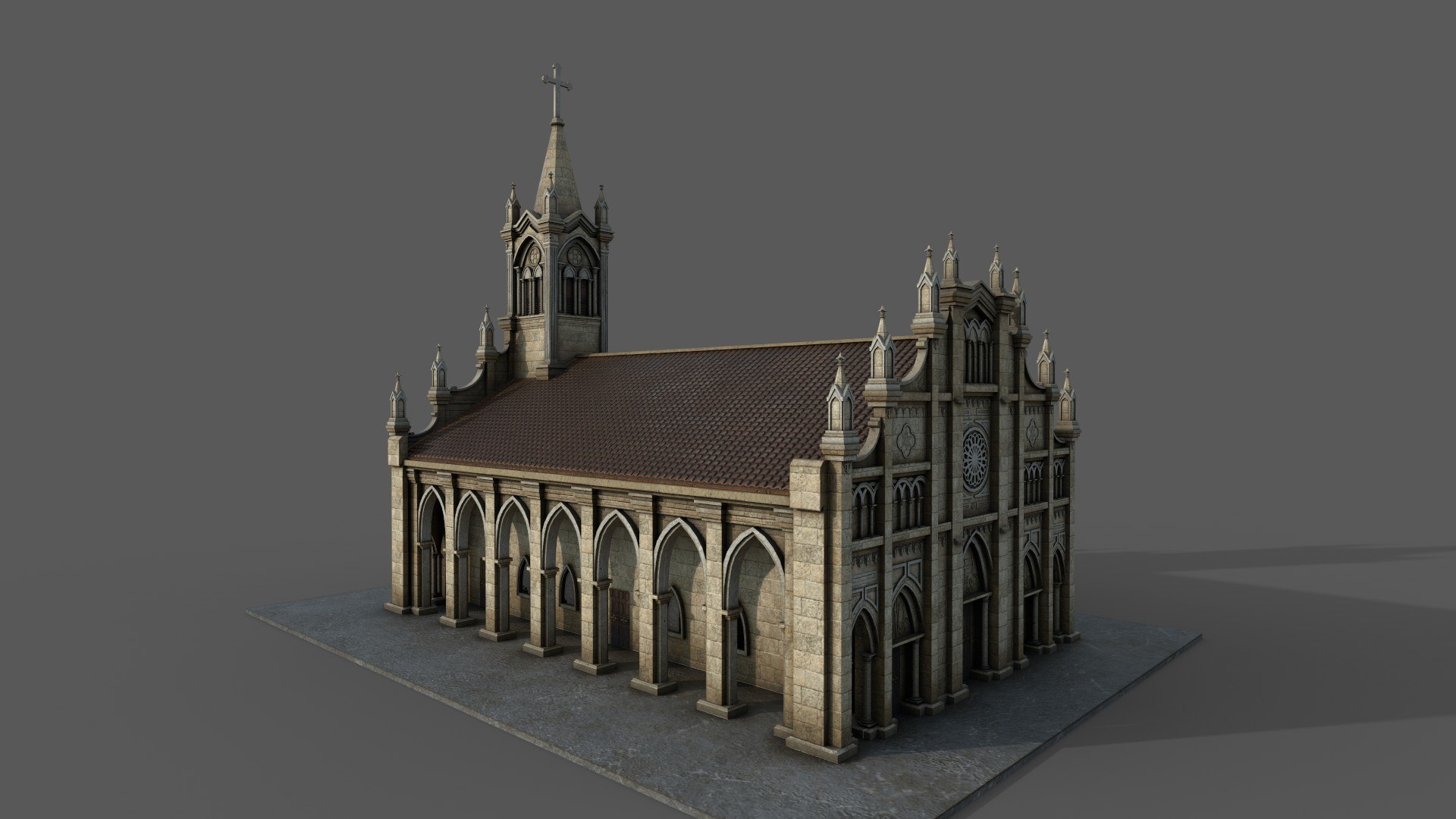 3D Cathedral Church - TurboSquid 2036524