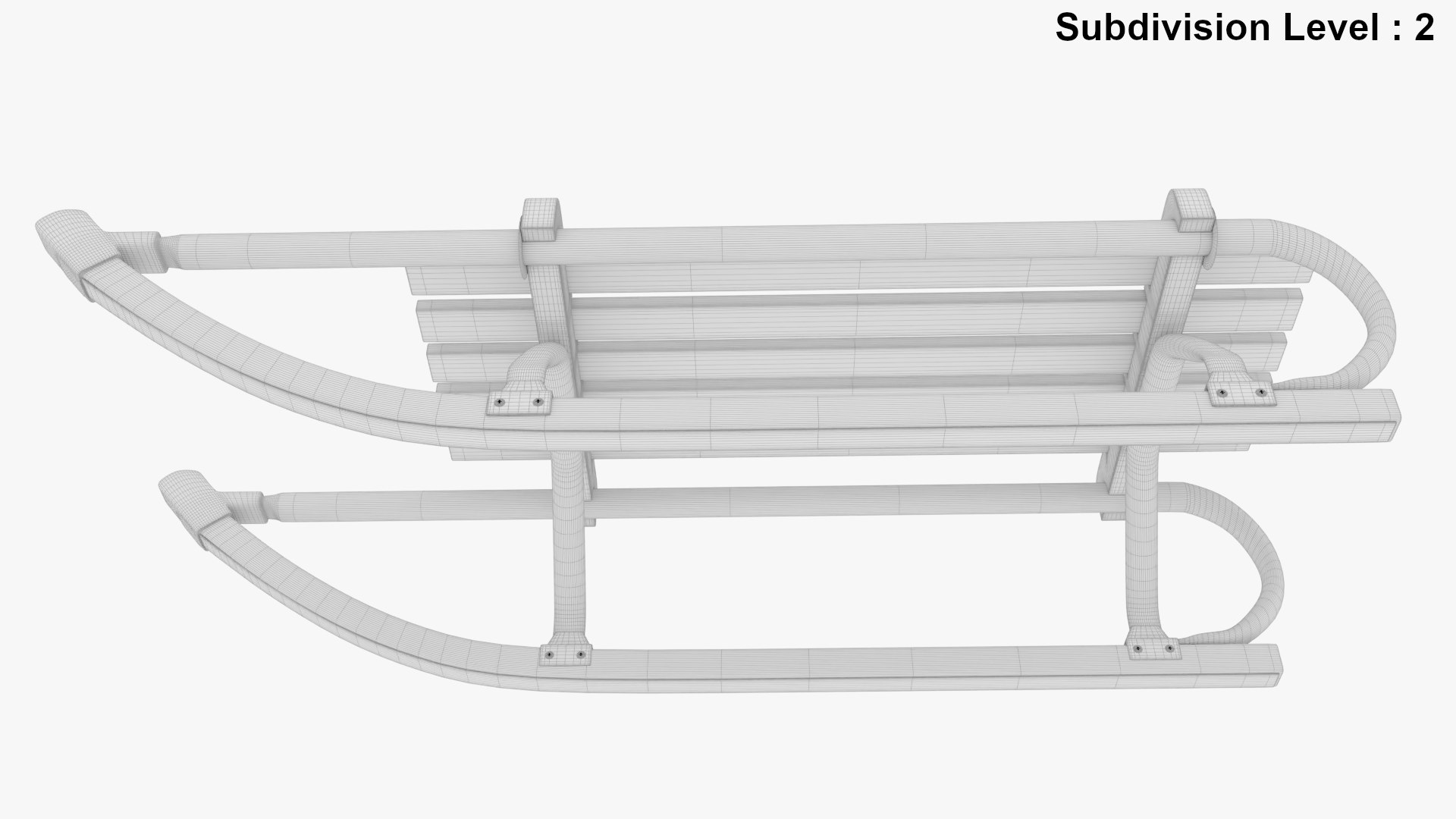 Wooden Snow Sled Model - TurboSquid 2314418