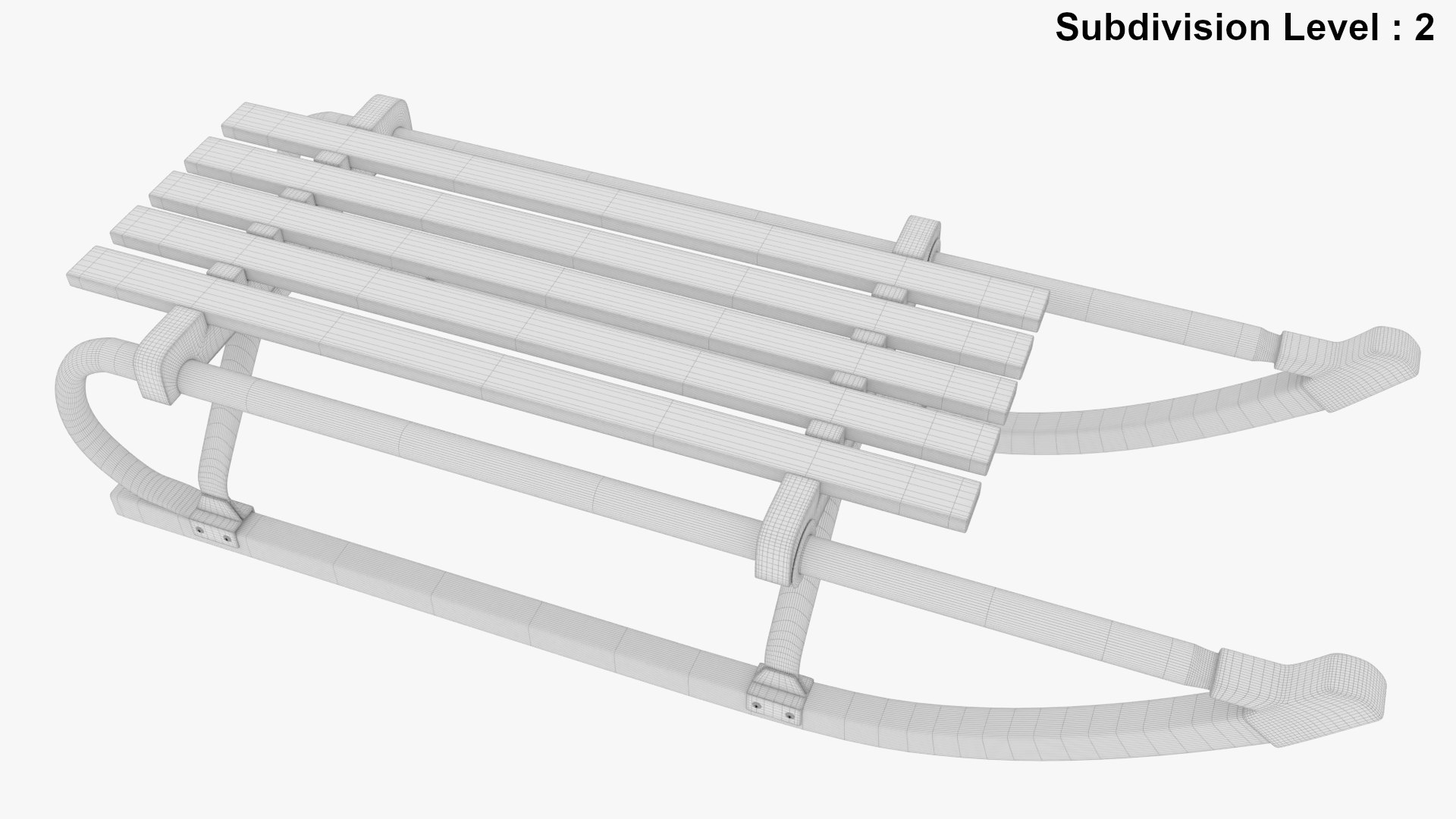 Wooden Snow Sled Model - TurboSquid 2314418