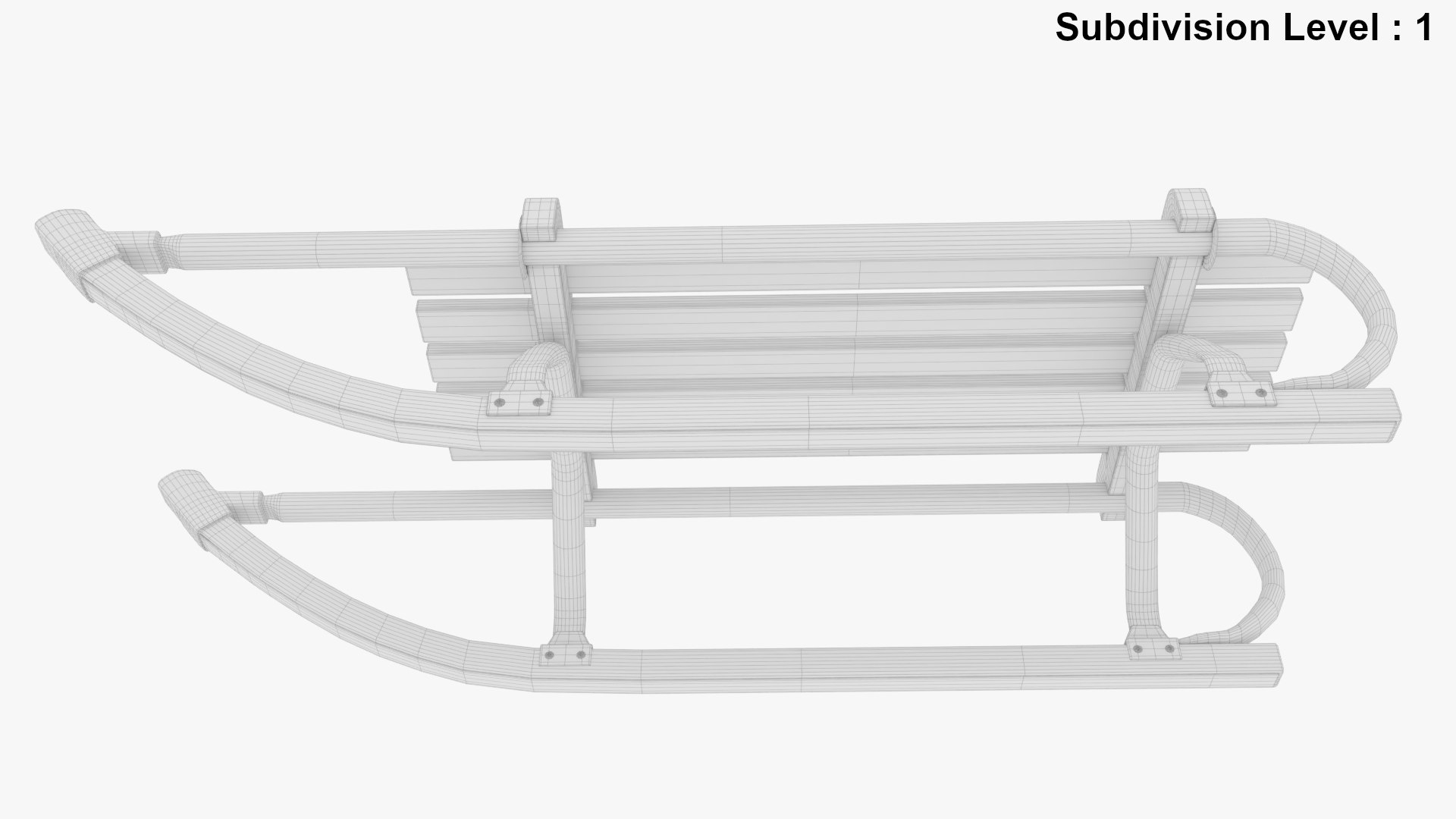 Wooden Snow Sled Model - TurboSquid 2314418