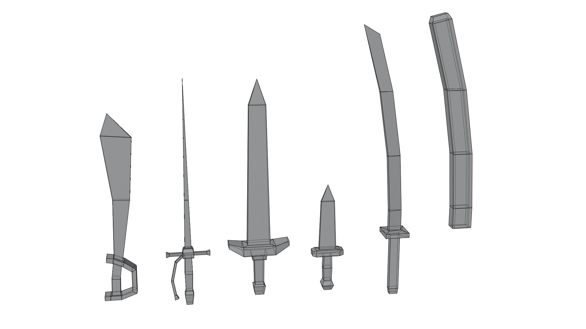 3D Model 3D Pixel Swords - TurboSquid 2103211
