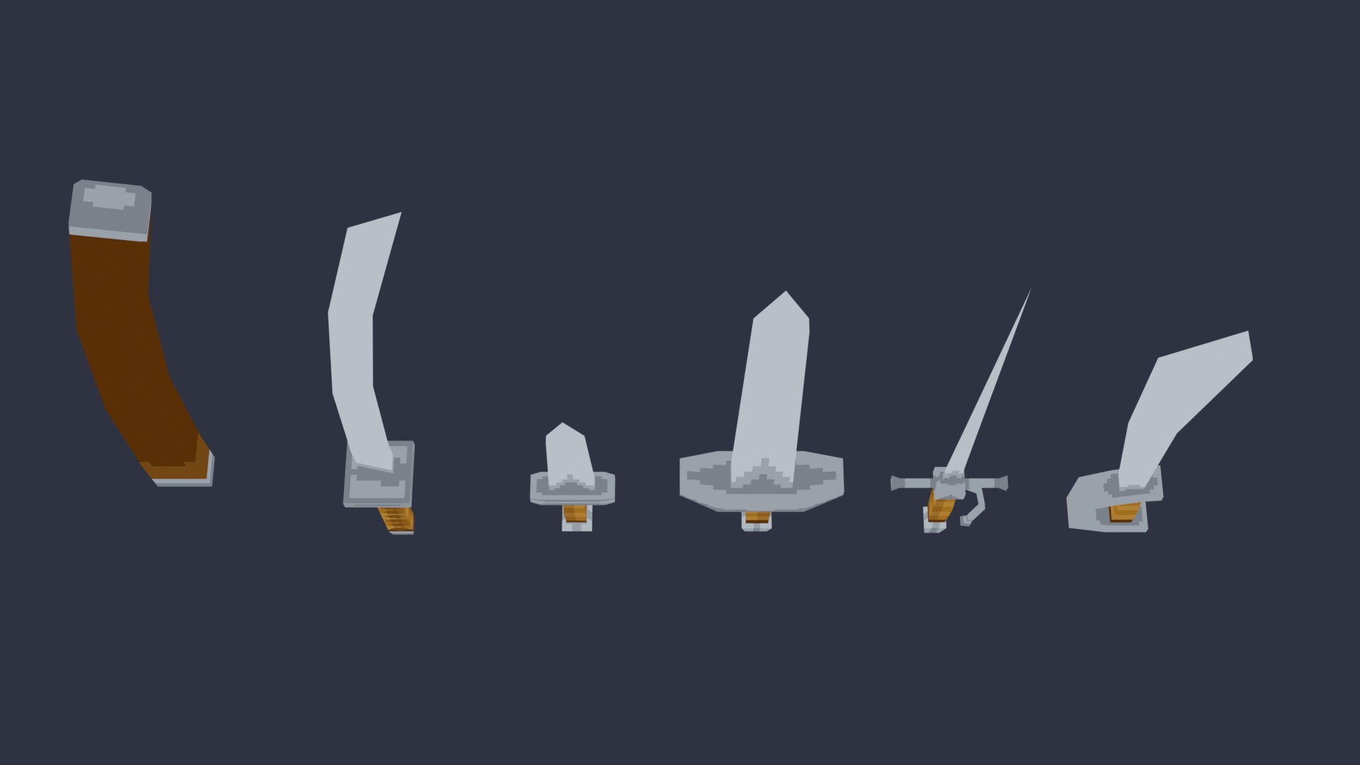 3D Model 3D Pixel Swords - TurboSquid 2103211