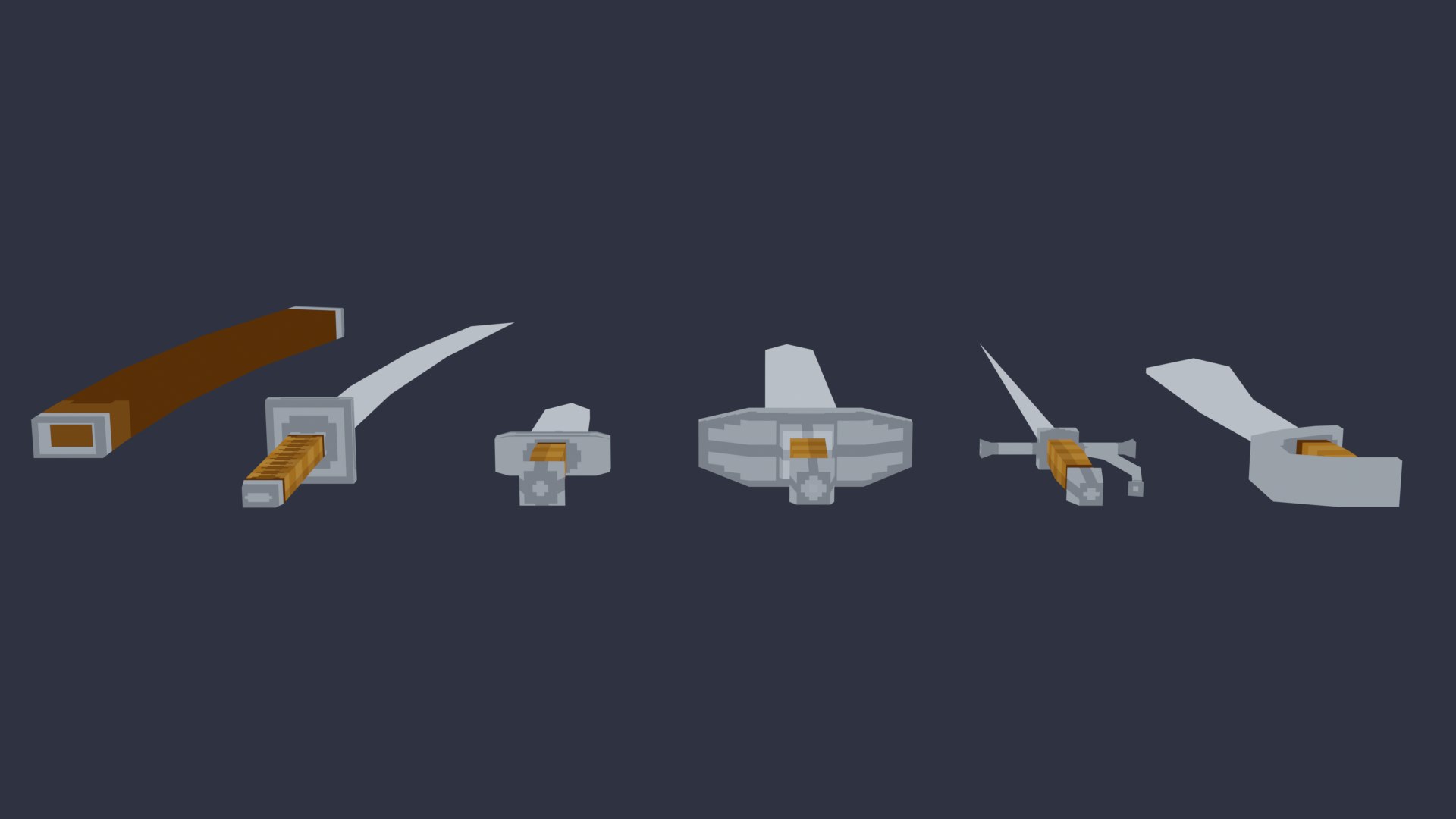 3D Model 3D Pixel Swords - TurboSquid 2103211