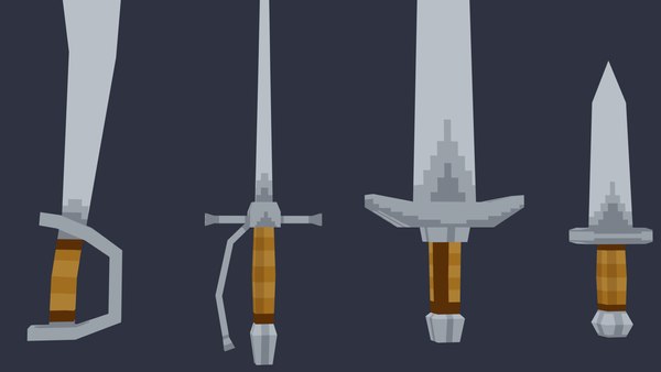 modelo 3d 3D Pixel Swords - TurboSquid 2103211