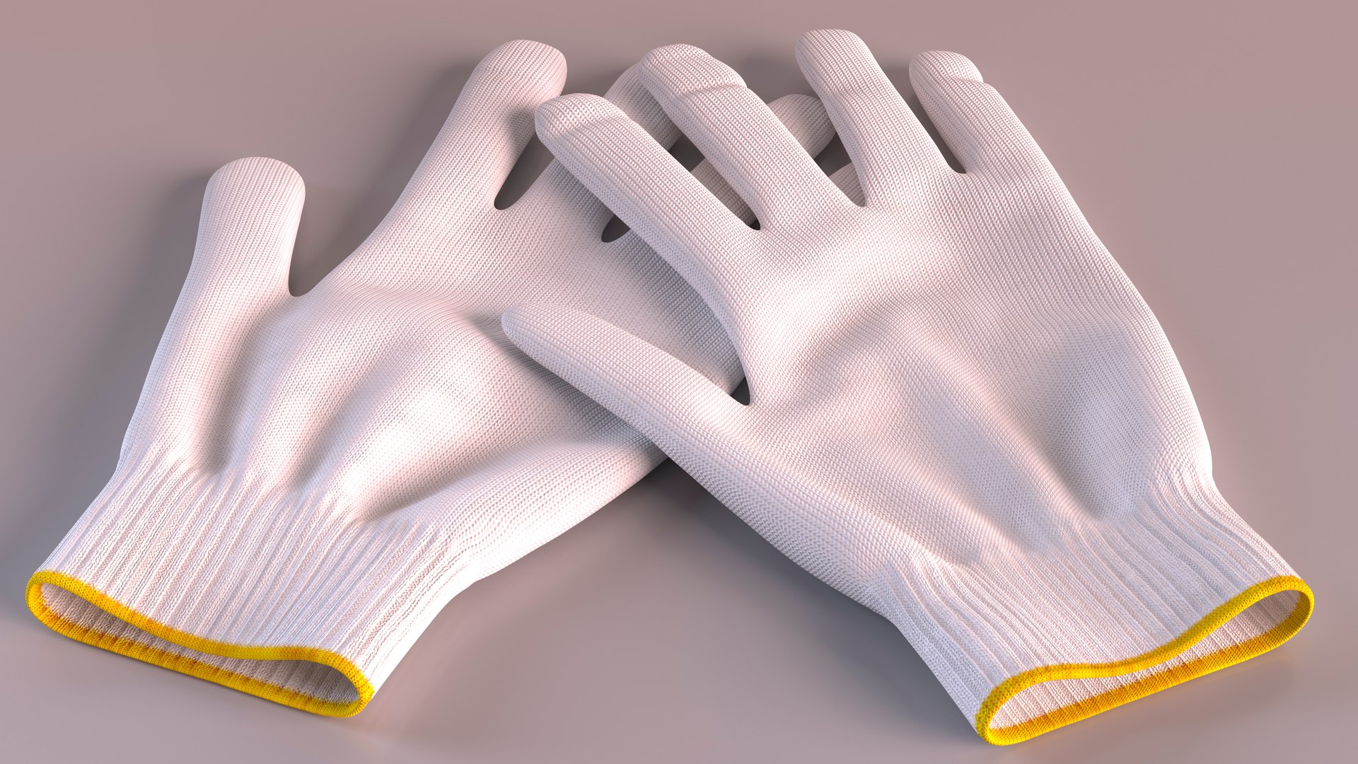 Cotton Working Gloves 3D - TurboSquid 2140345