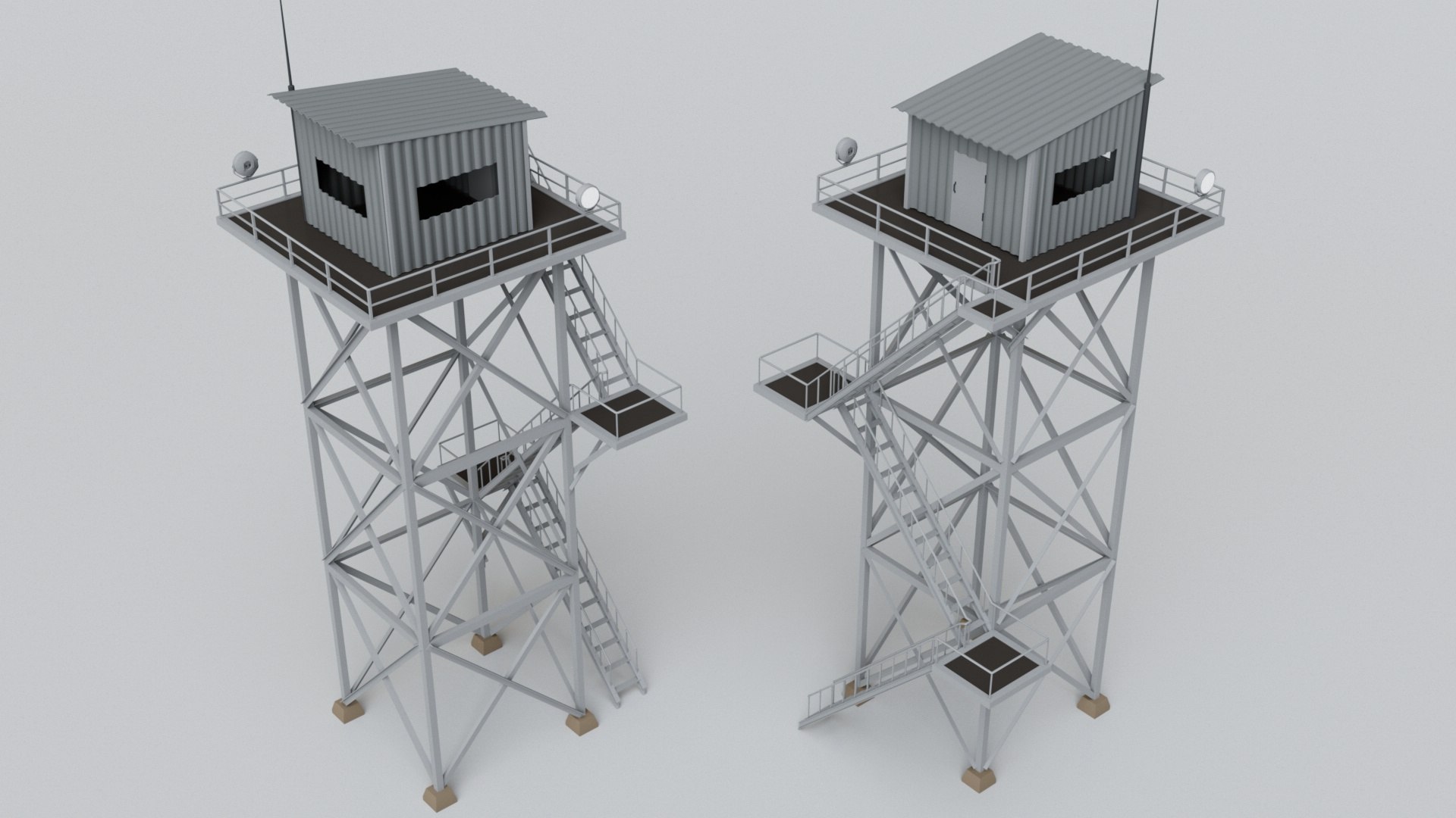 3D Guard Tower Collection - Game Ready Model - TurboSquid 2448386