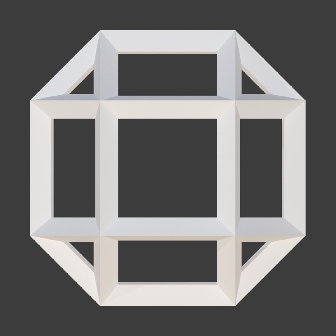 3D Beveled Cube Wireframe - TurboSquid 1490323