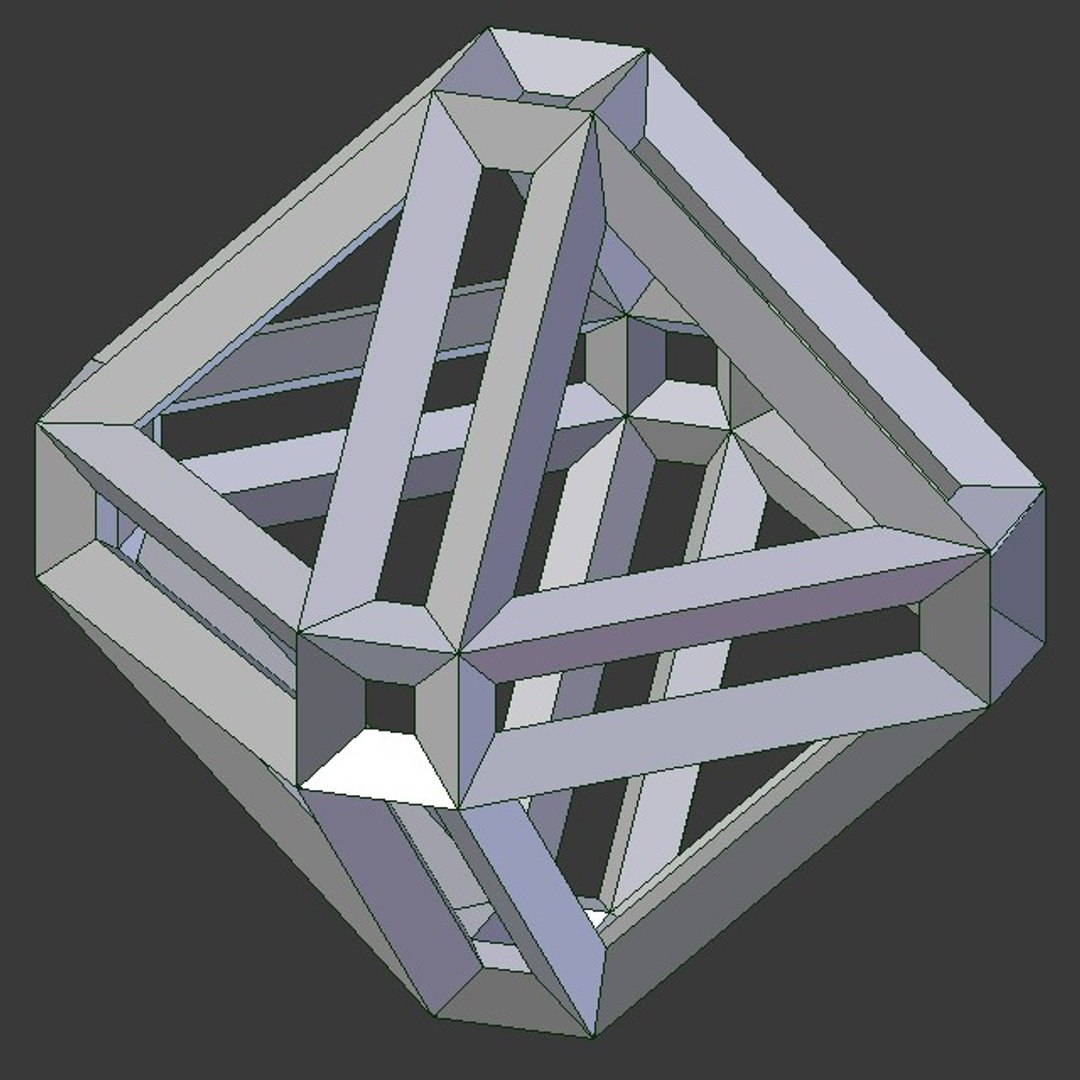 3D Beveled Cube Wireframe - TurboSquid 1490323