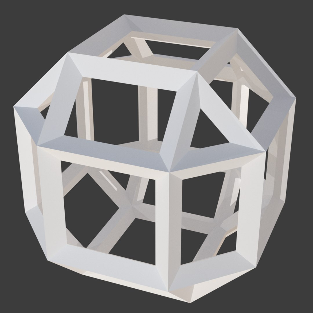 3D Beveled Cube Wireframe - TurboSquid 1490323