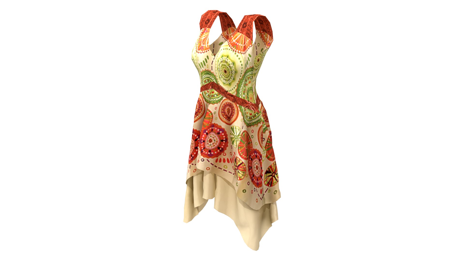 Boho Style Dress V1 3D Model - TurboSquid 1860897