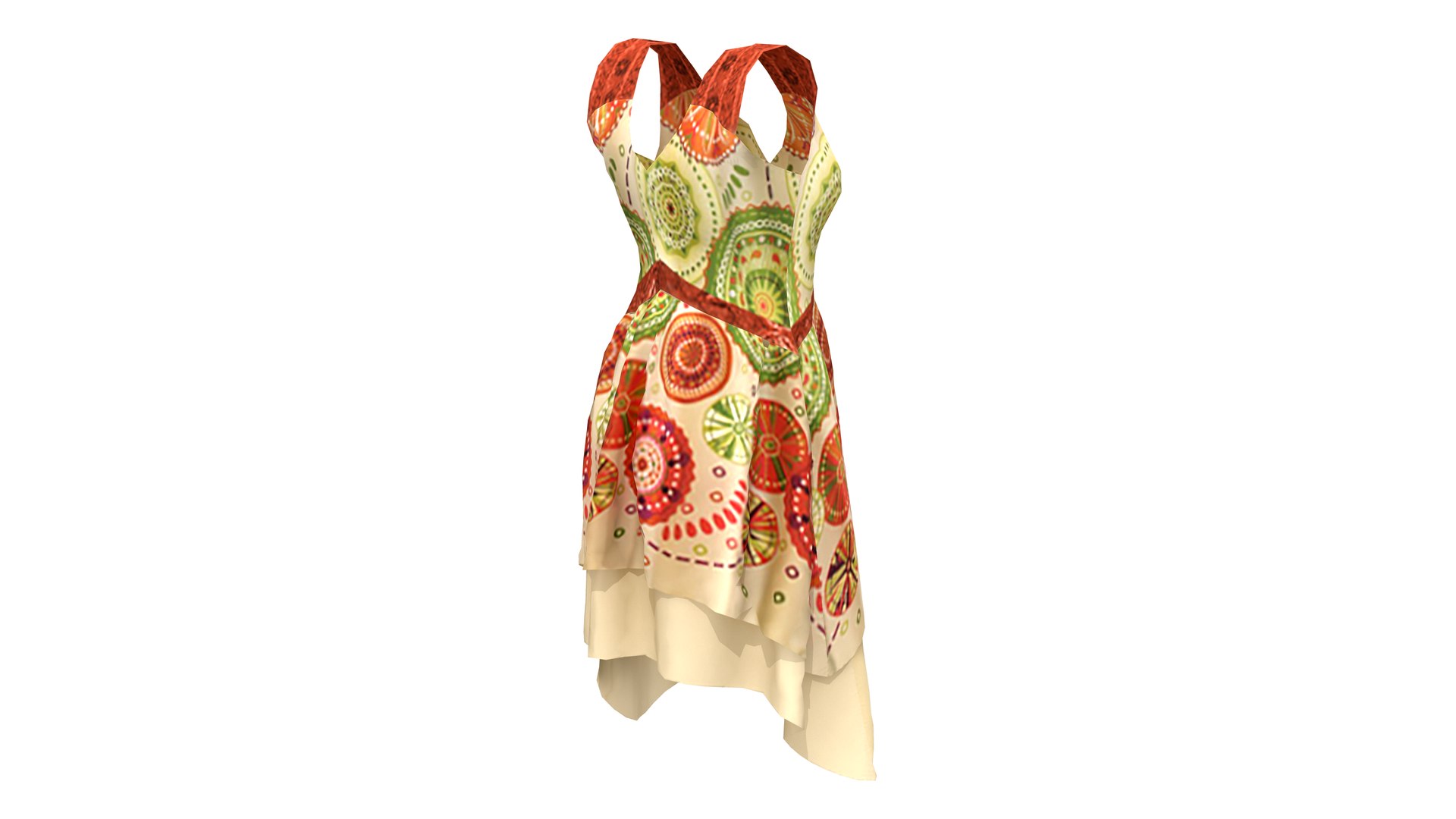 Boho Style Dress V1 3D Model - TurboSquid 1860897