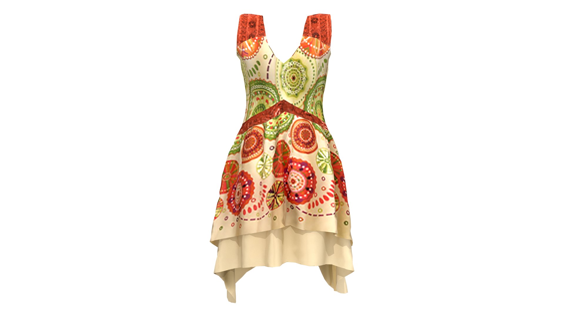 Boho Style Dress V1 3D Model - TurboSquid 1860897