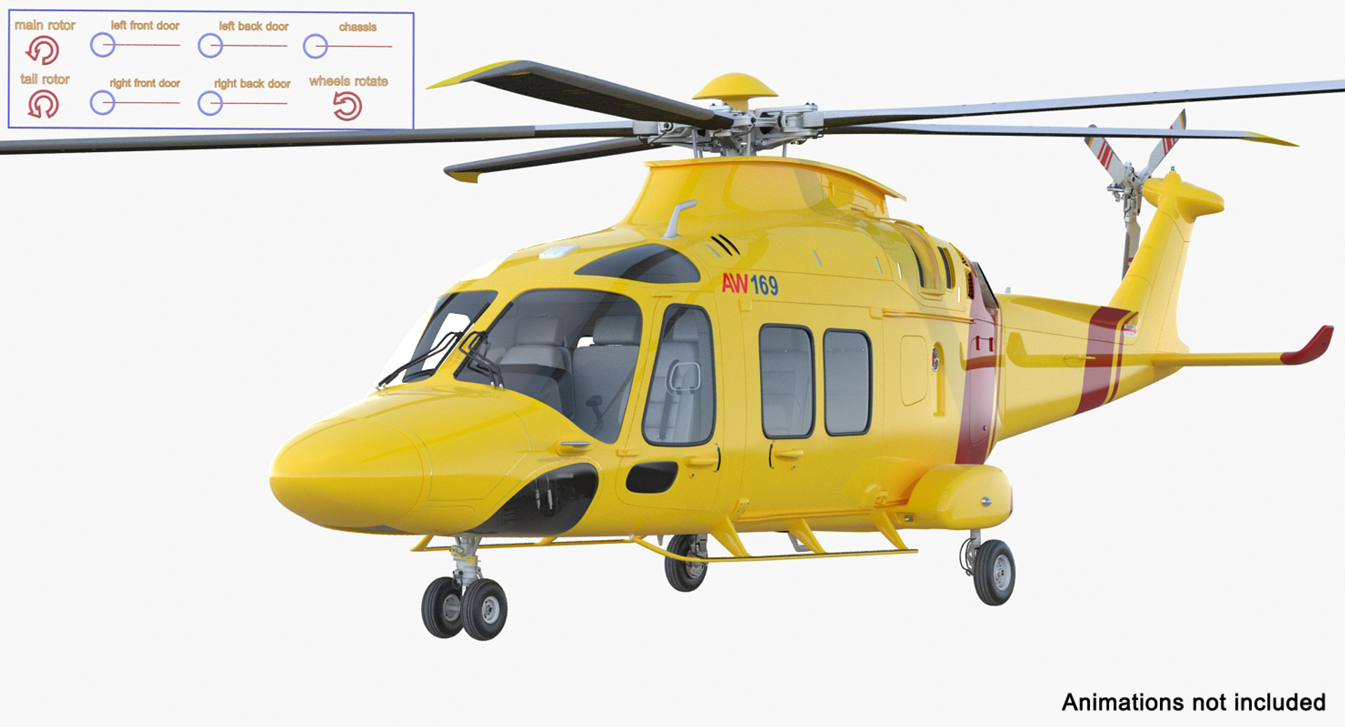 3D Helicopter Agustawestland Aw169 Rigged Model - TurboSquid 1212113