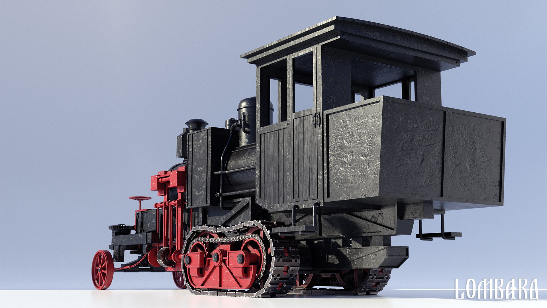3D Tracked Steam Locomotive Lombard - TurboSquid 1925088