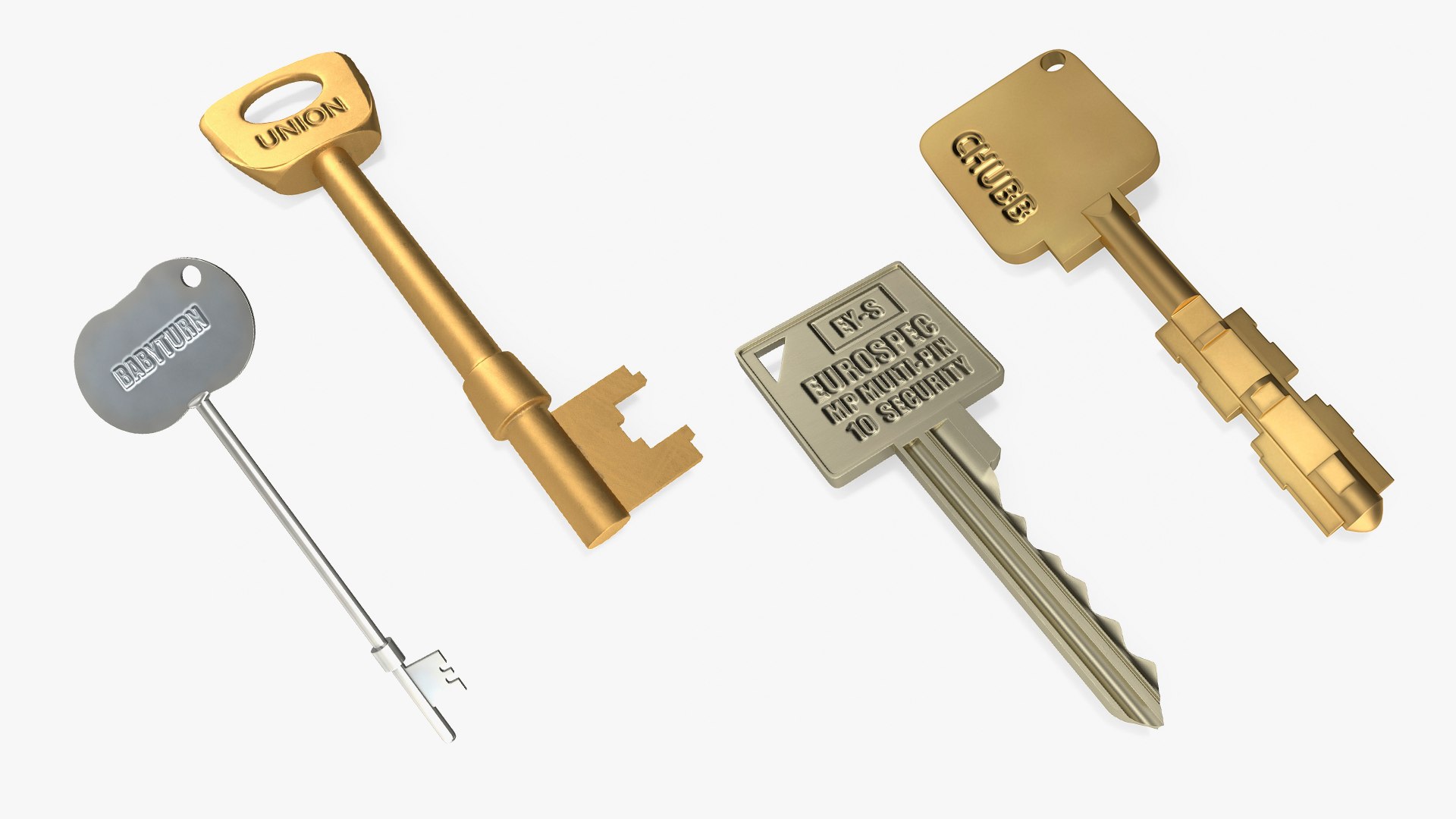 Door Lock Keys Collection 4 3D Model - TurboSquid 2245313