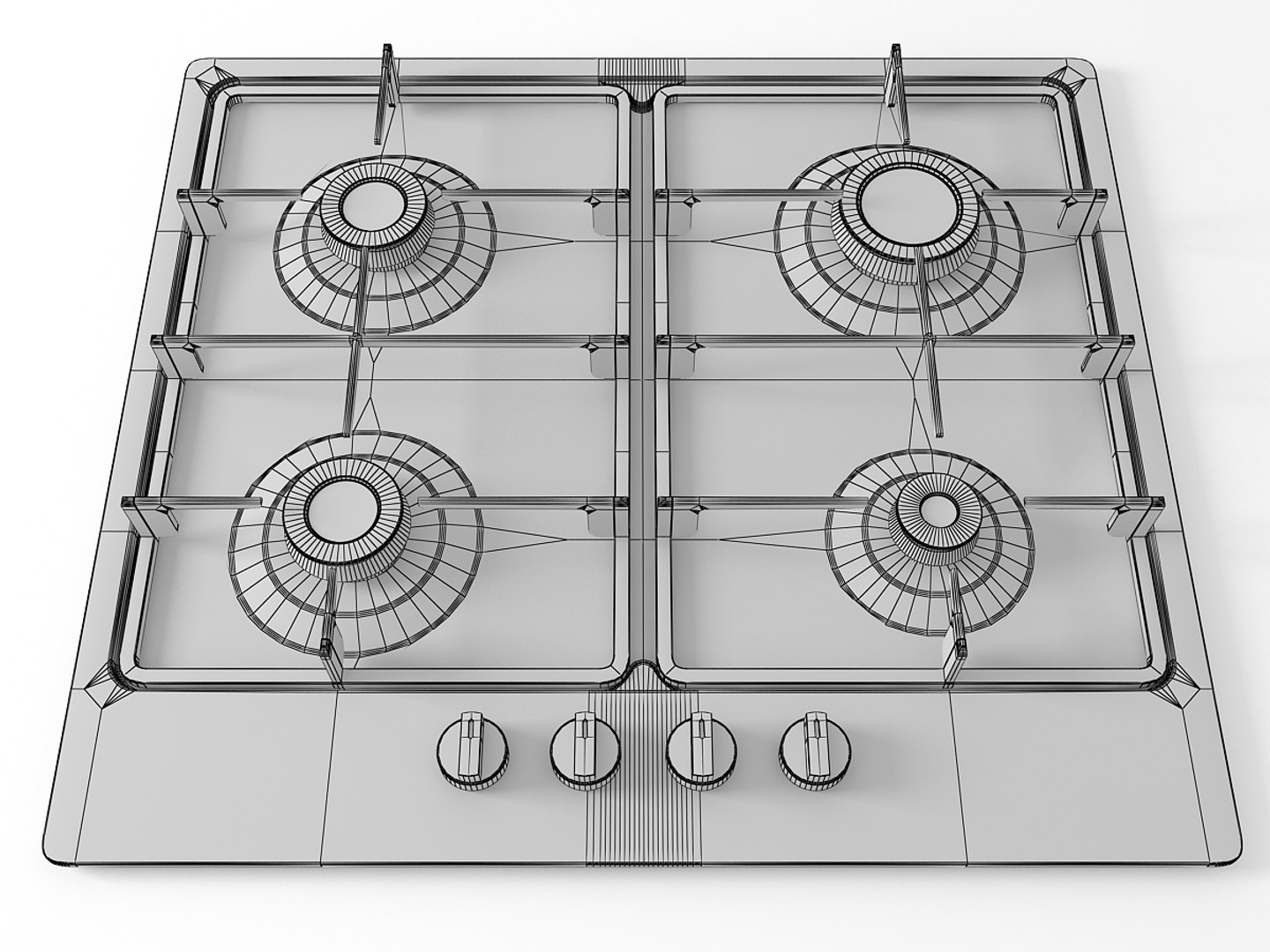 3D Kitchen Cooktop Model - TurboSquid 1295259
