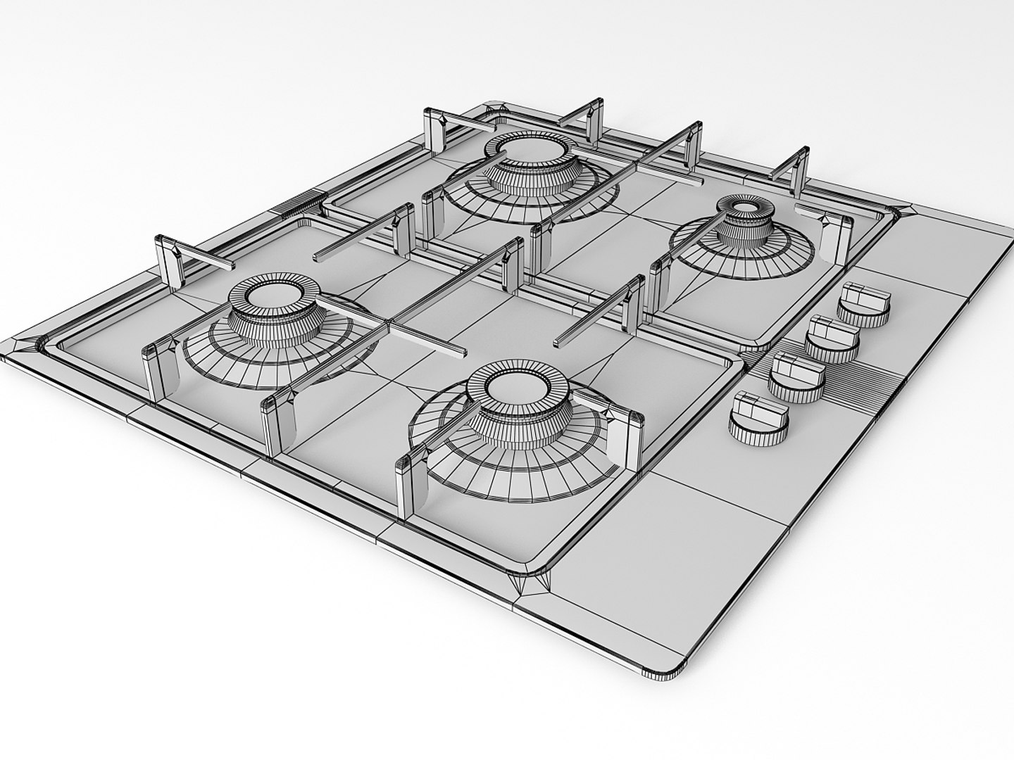 3D Kitchen Cooktop Model - TurboSquid 1295259