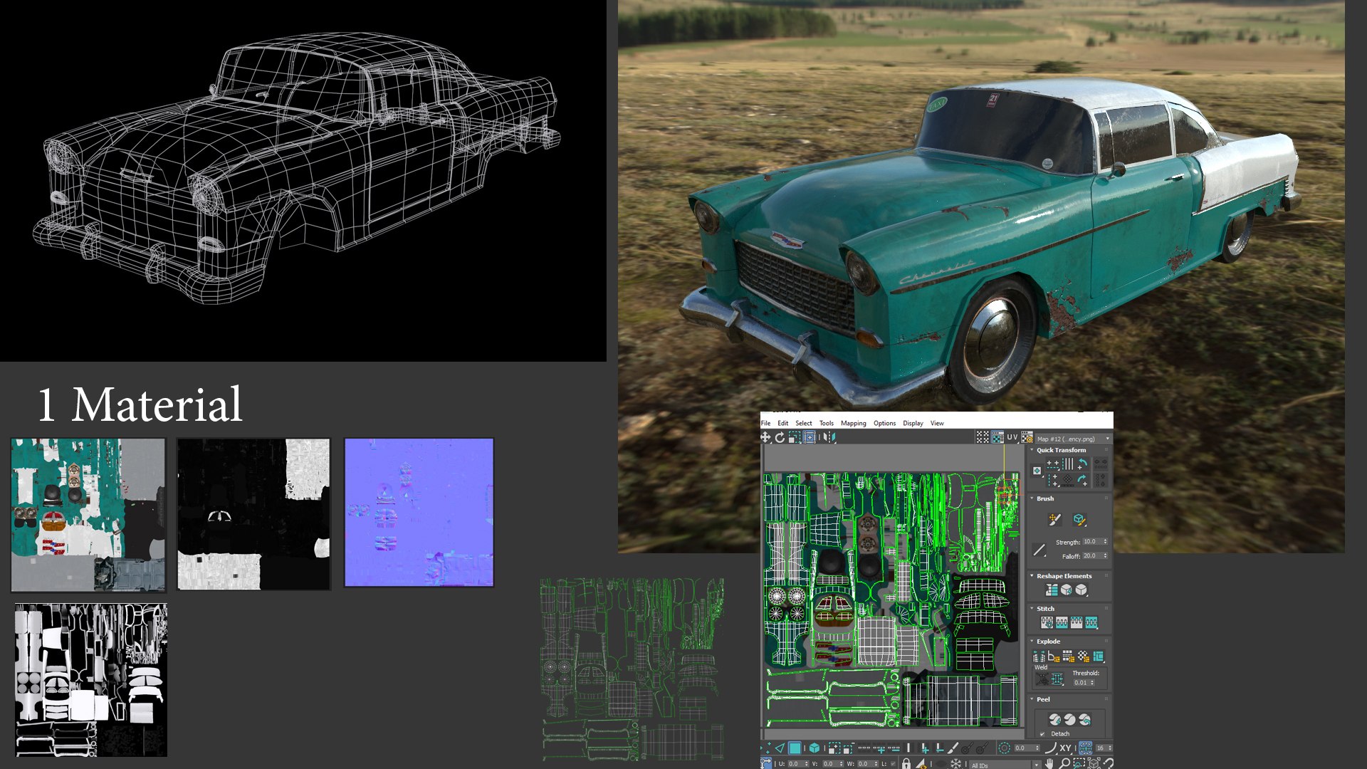 3D Chevrolet 55 model - TurboSquid 2172492