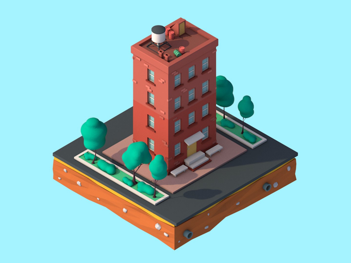 3D Design Cartoon Building - TurboSquid 1374753
