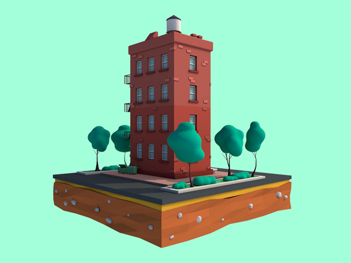 3D Design Cartoon Building - TurboSquid 1374753