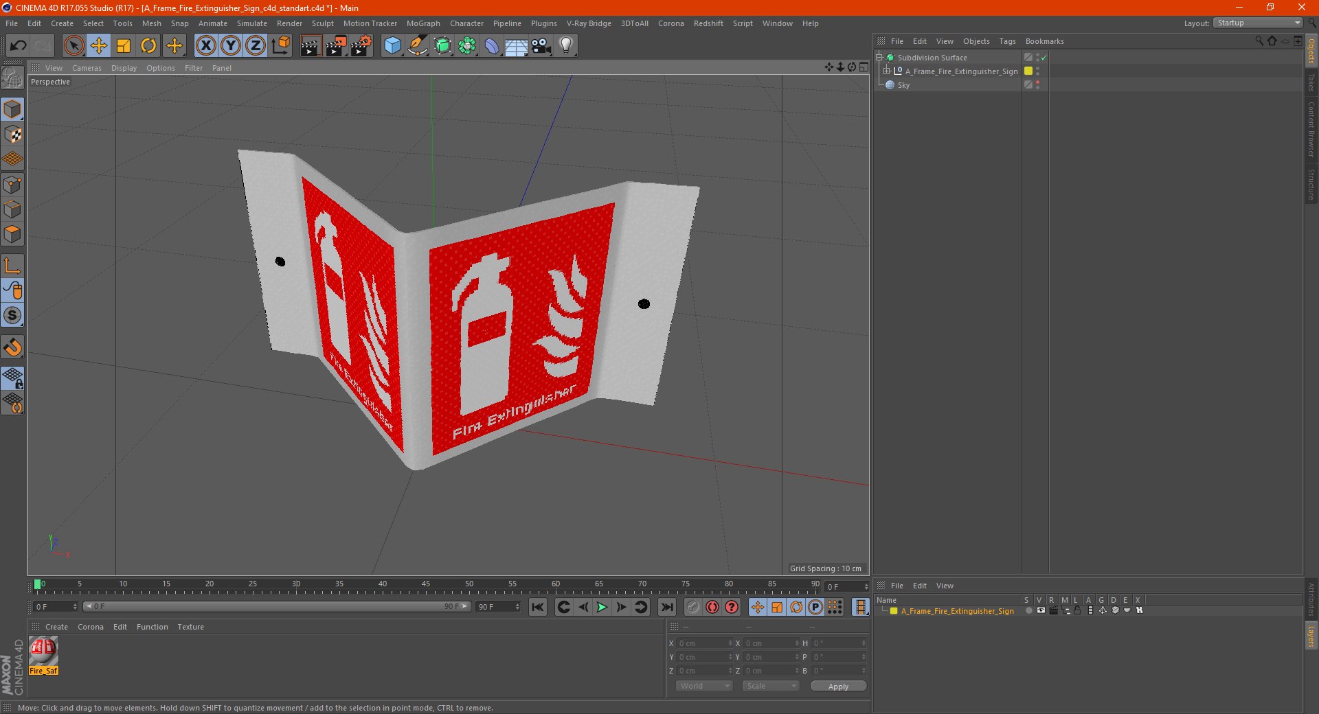 Frame extinguisher sign 3D model - TurboSquid 1684871