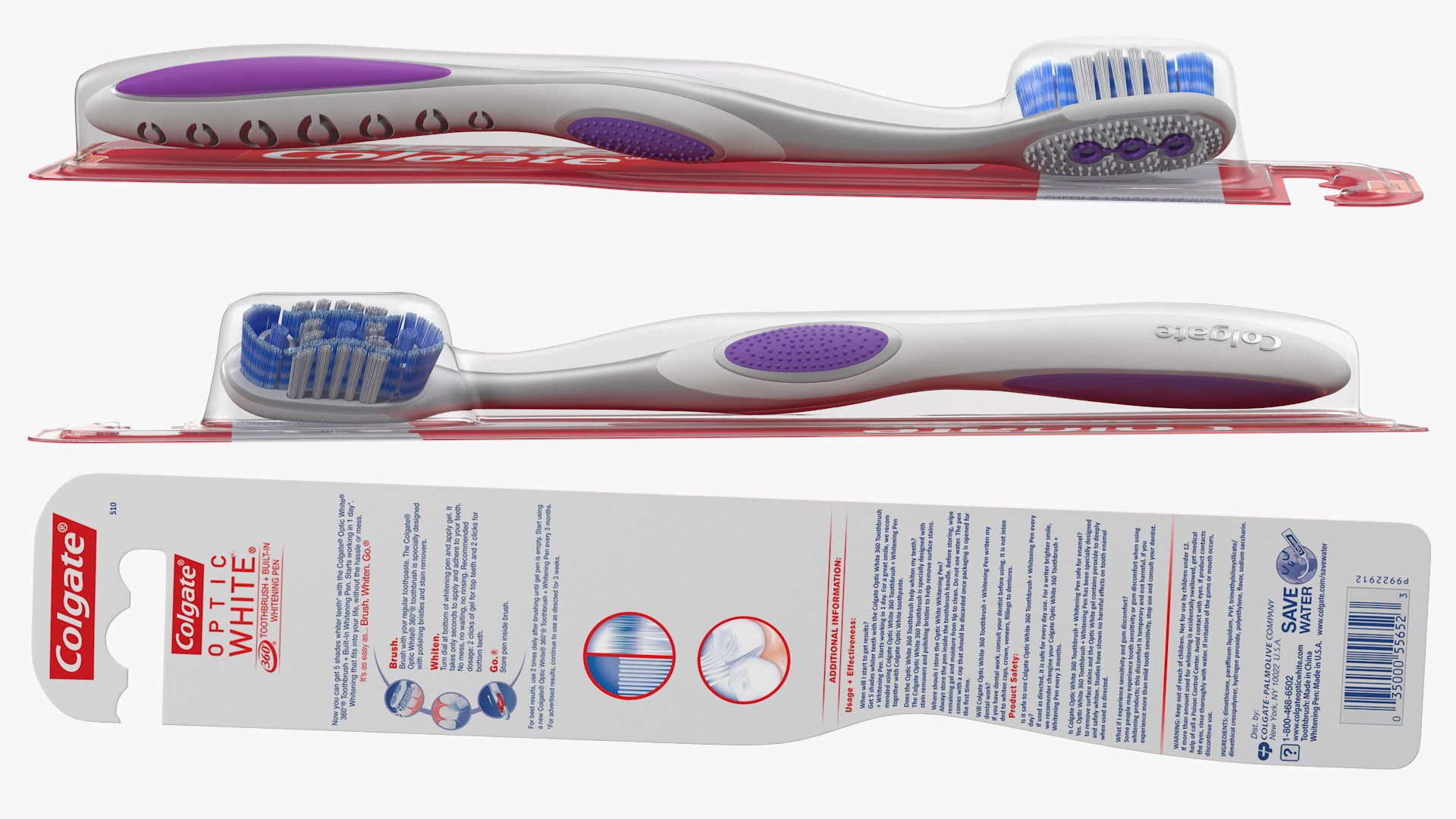 Colgate 360 optic toothbrush 3D model - TurboSquid 1465192