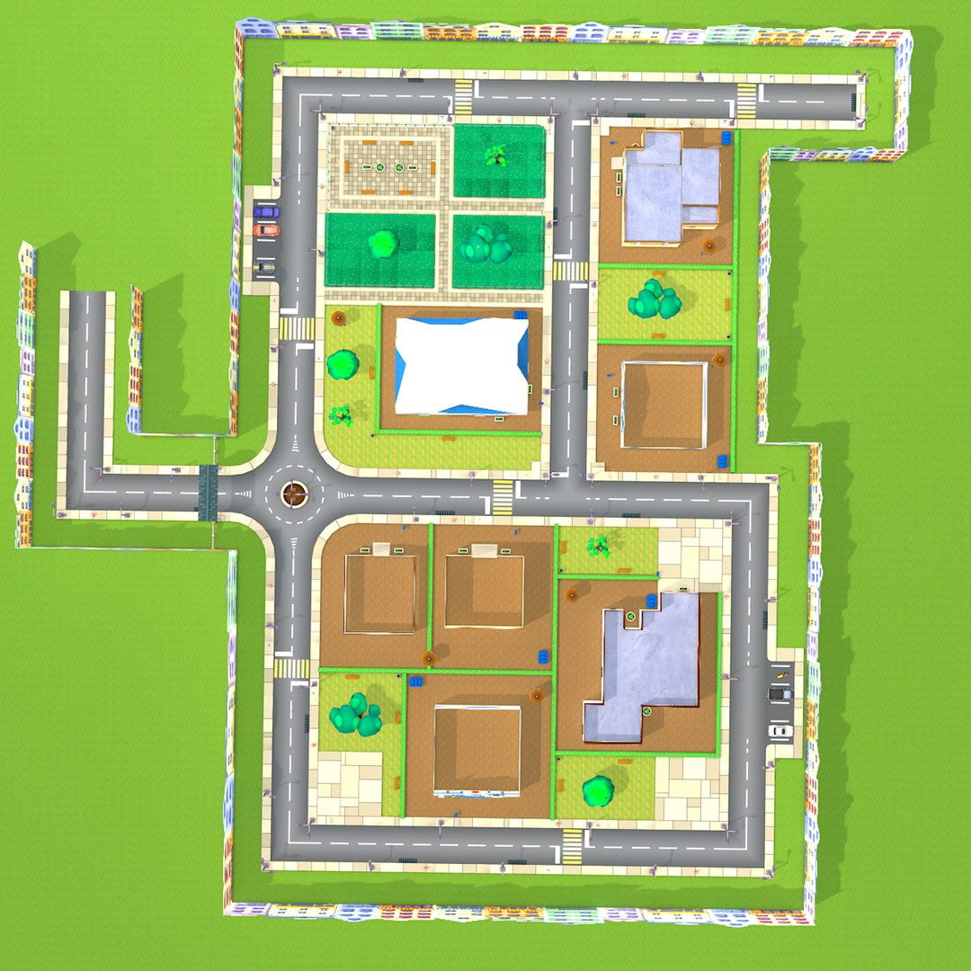 3D Low Poly Mini City Environment 3D Model - TurboSquid 1743748