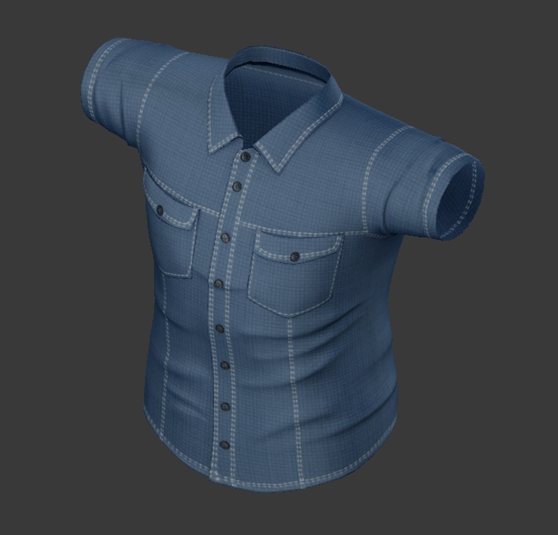 male denim shirt 3ds
