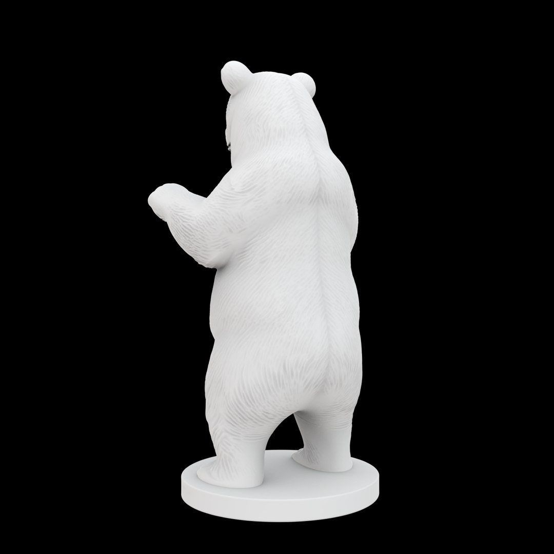 Standing Bear Statue 3D Print Model Powerful Wildlife Figure 3D Model ...