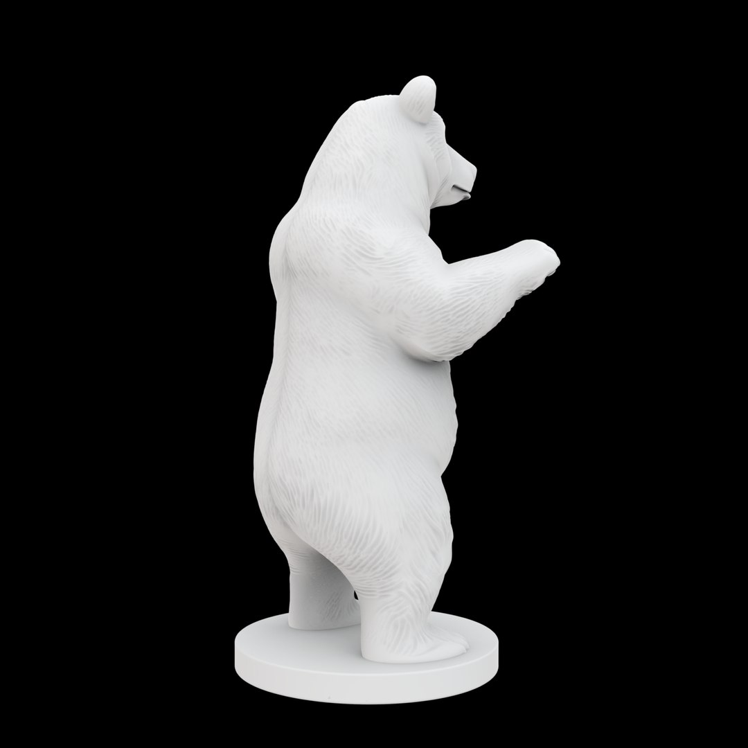 Standing Bear Statue 3D Print Model Powerful Wildlife Figure 3D Model ...