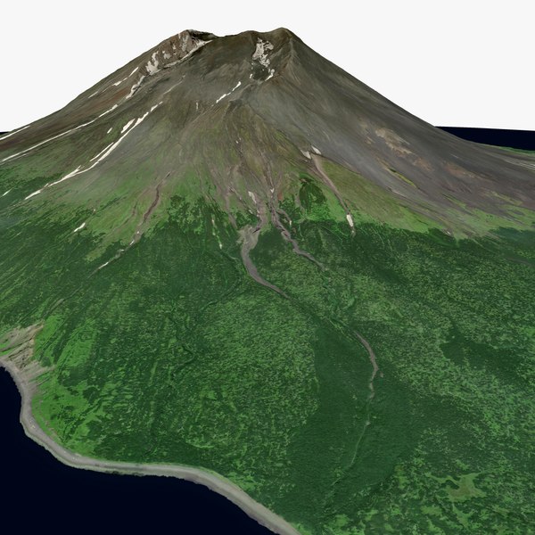 modelo 3d Isla Atlasov Archipiélago Kuril Kuriles del Norte Rusia ...