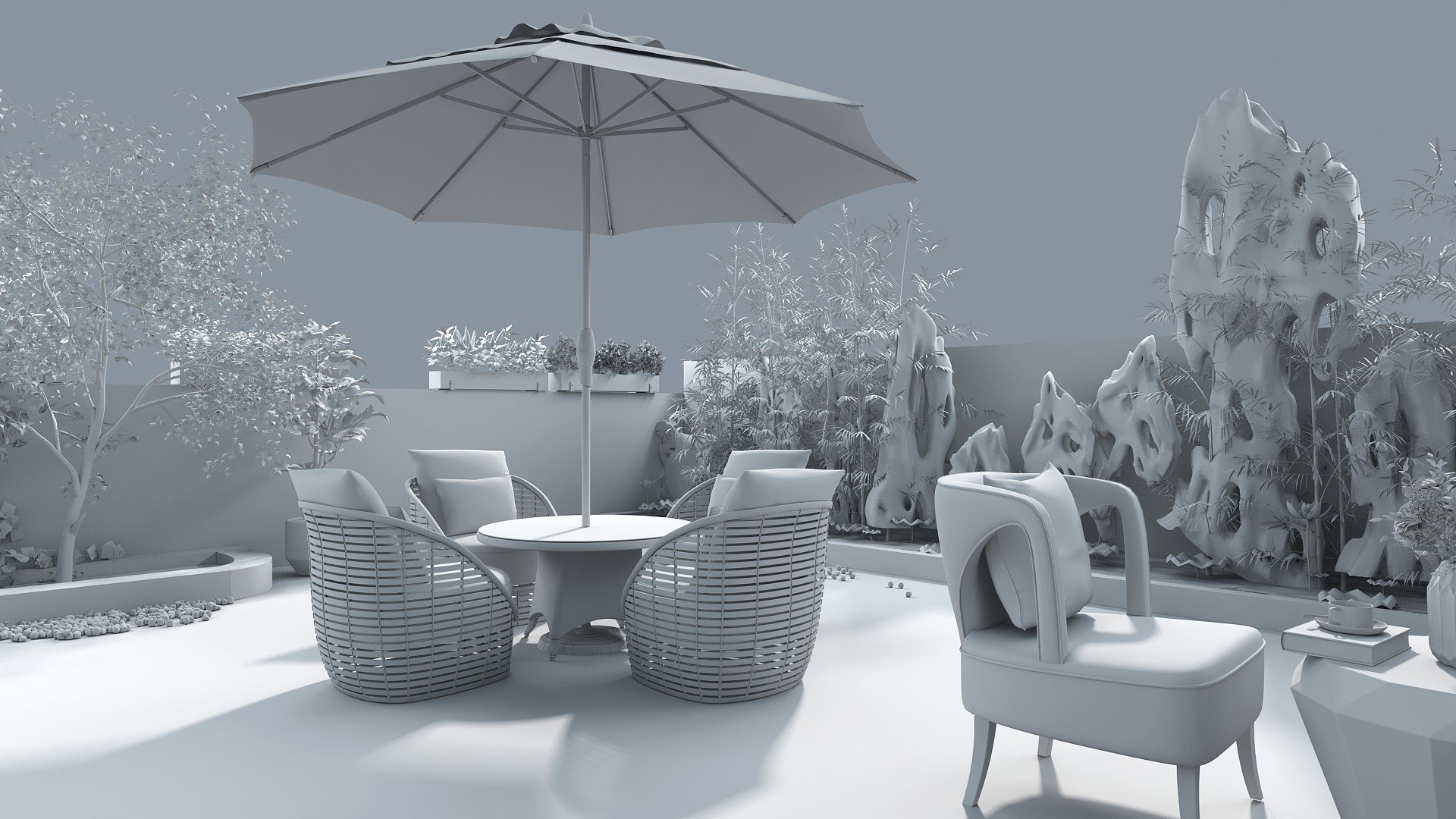 3D Model Stunning Exterior Restaurant Terrace - TurboSquid 2244884