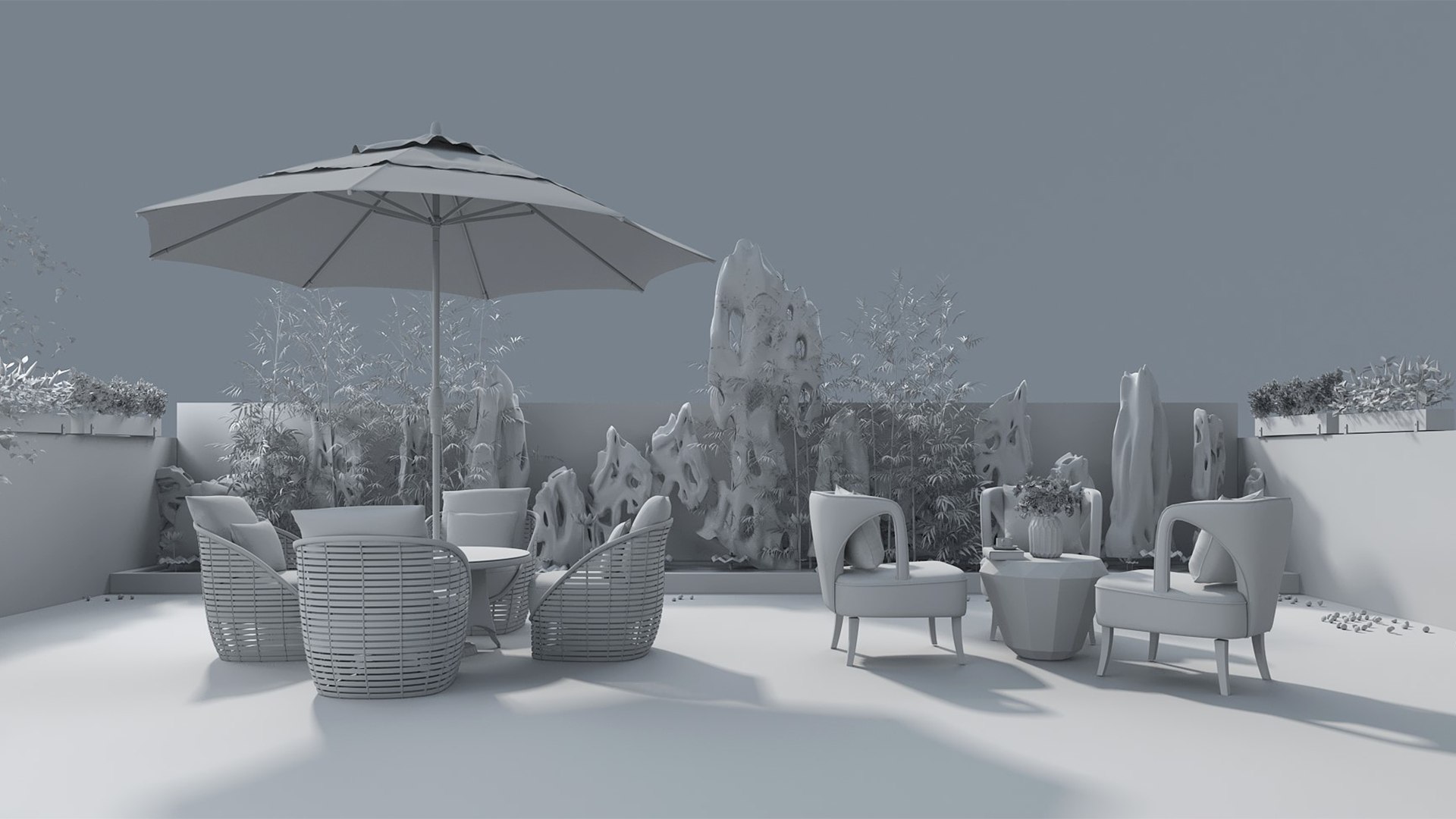 3D Model Stunning Exterior Restaurant Terrace - TurboSquid 2244884