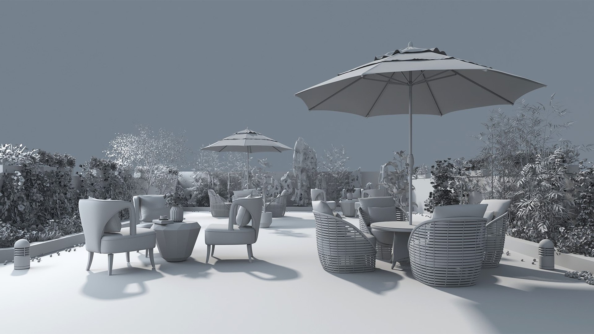 3D Model Stunning Exterior Restaurant Terrace - TurboSquid 2244884