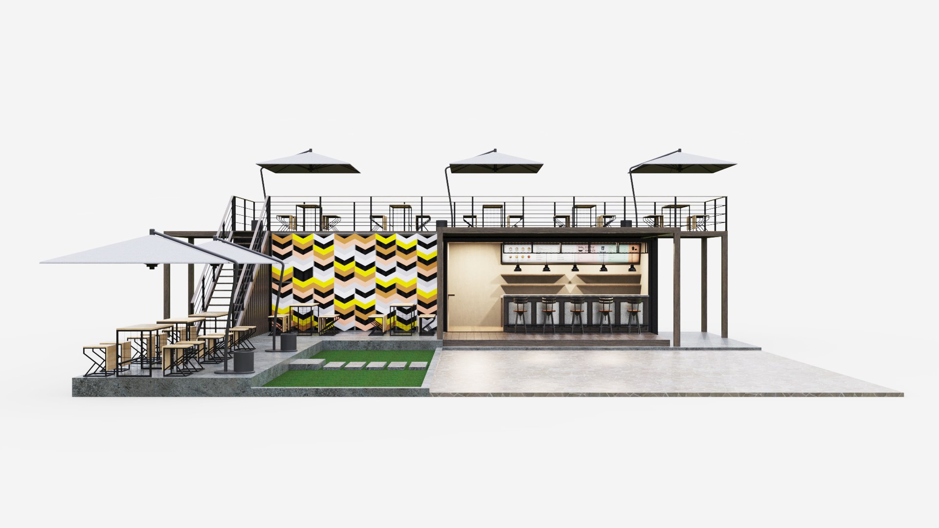 Container Cafe 3 Model - TurboSquid 2105446
