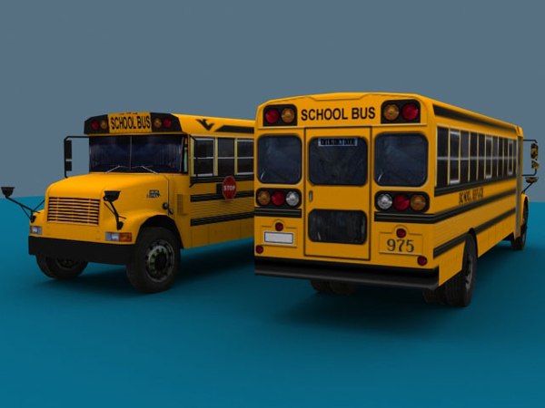 3D 3ds Max school bus yellow