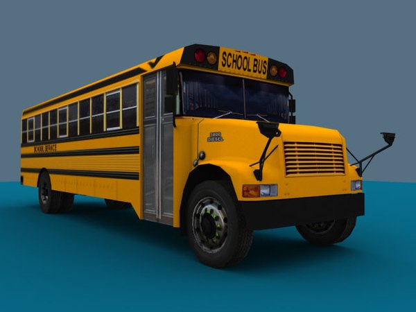 3D 3ds Max school bus yellow
