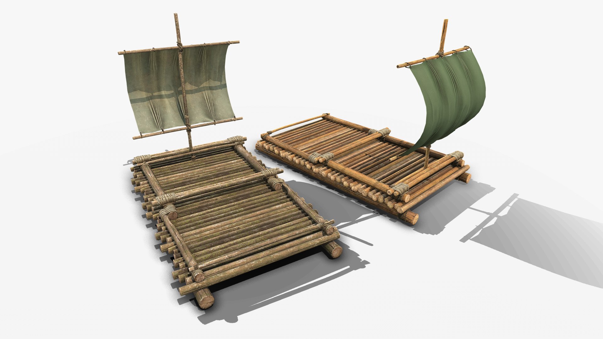 3D Model Wooden Raft 3 - TurboSquid 1746617