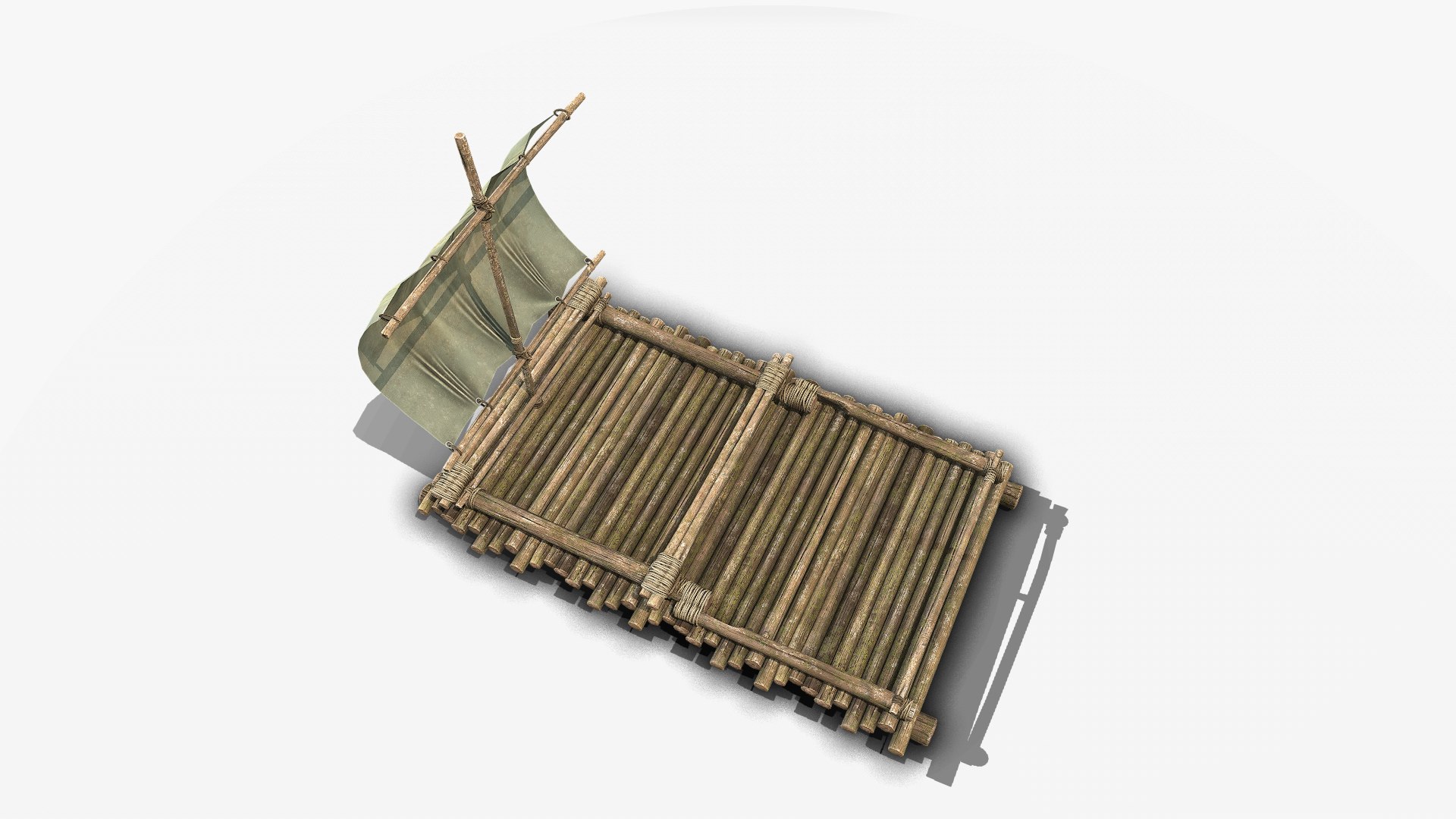 3D Model Wooden Raft 3 - TurboSquid 1746617