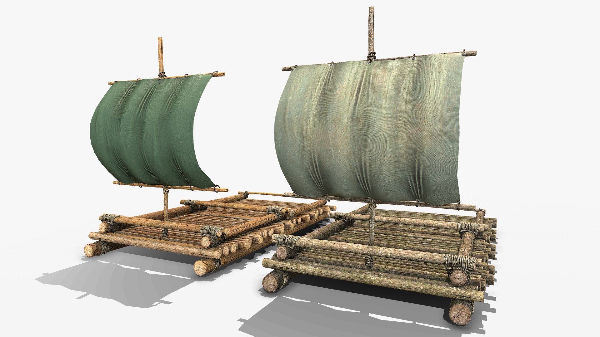 3D Model Wooden Raft 3 - TurboSquid 1746617