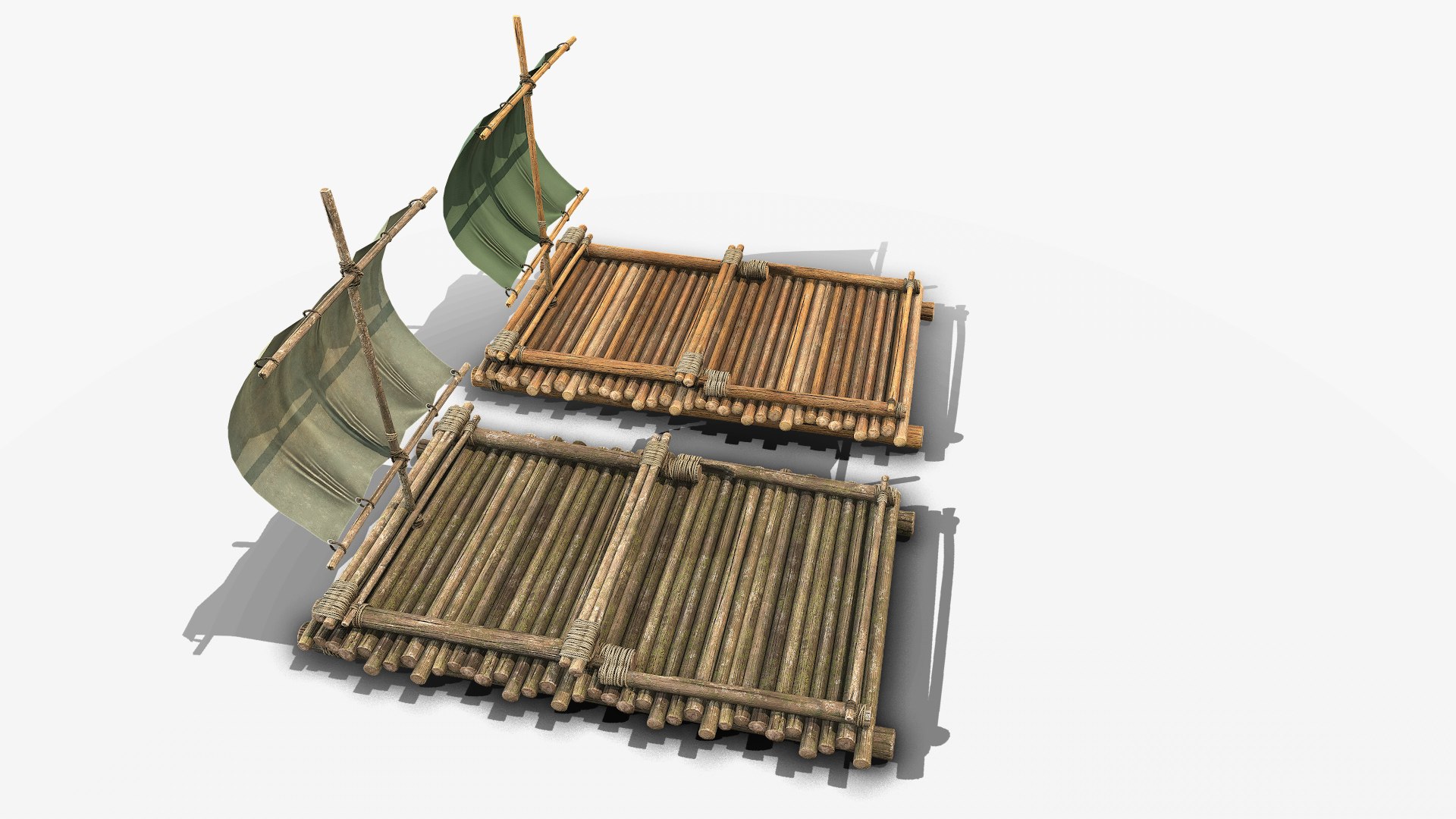 3D Model Wooden Raft 3 - TurboSquid 1746617