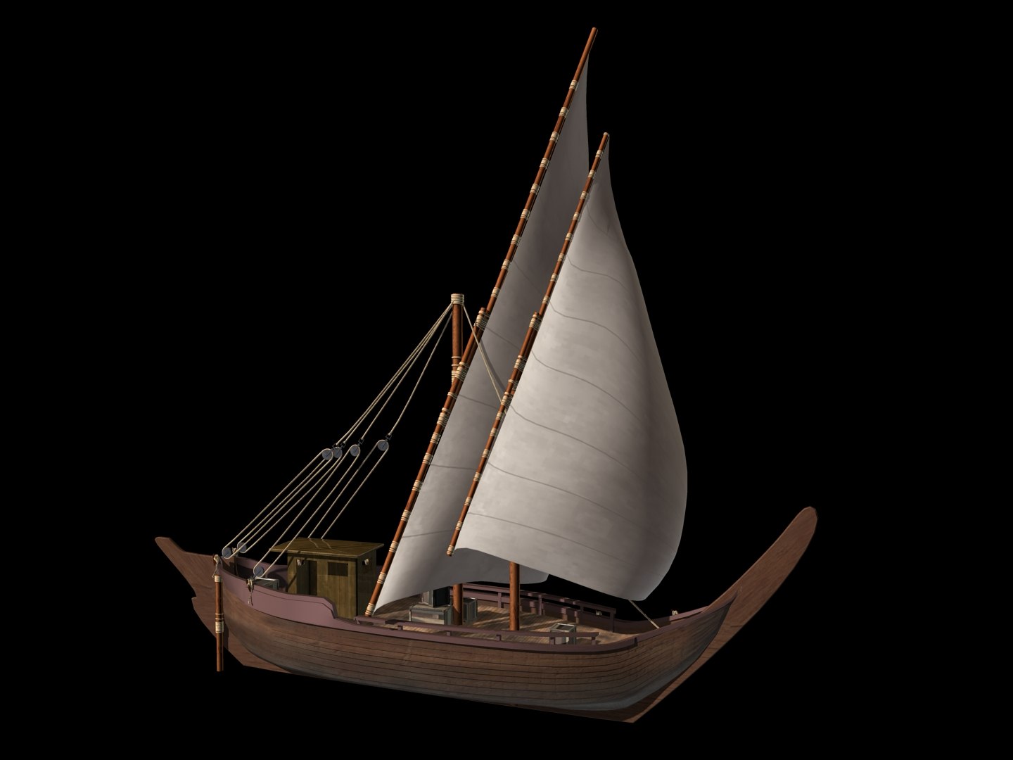 3d Model Cargo Arab Dhow Sail