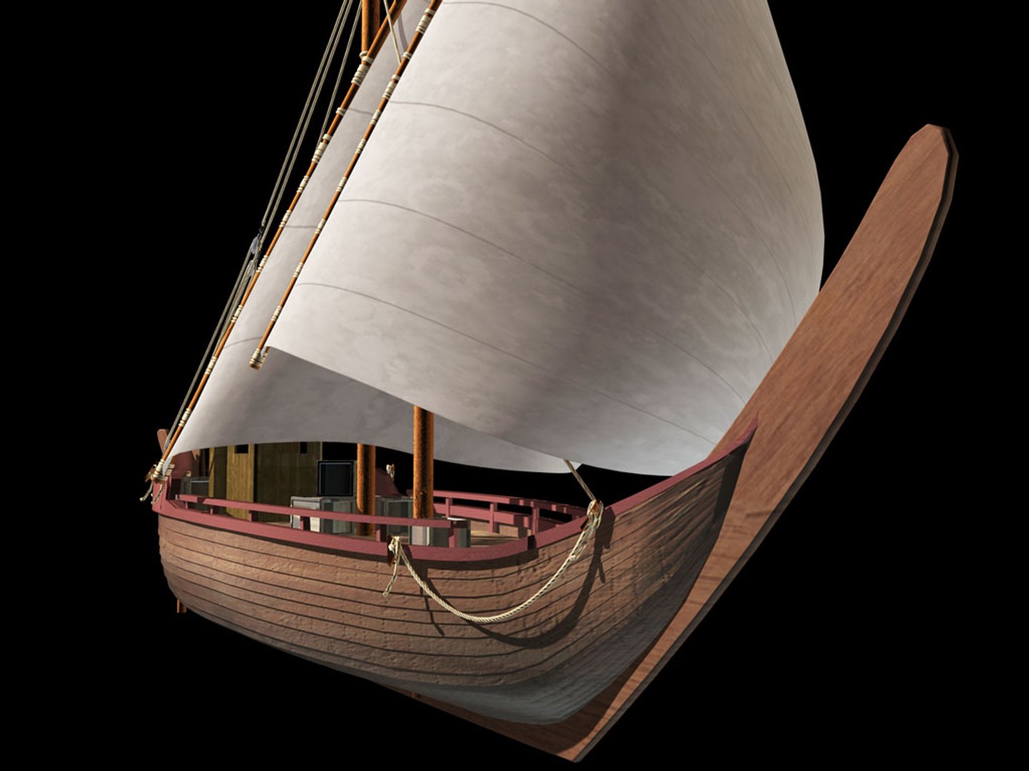 3d Model Cargo Arab Dhow Sail