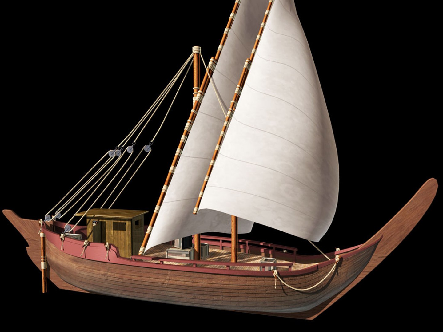 3d Model Cargo Arab Dhow Sail