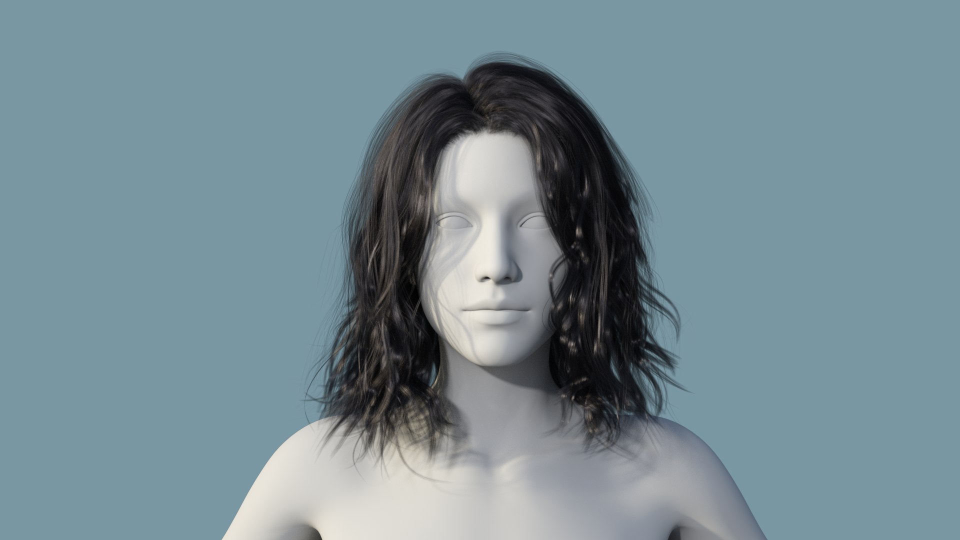 Realistic Female Polygon Long Black Hair 41 3D - TurboSquid 1784648