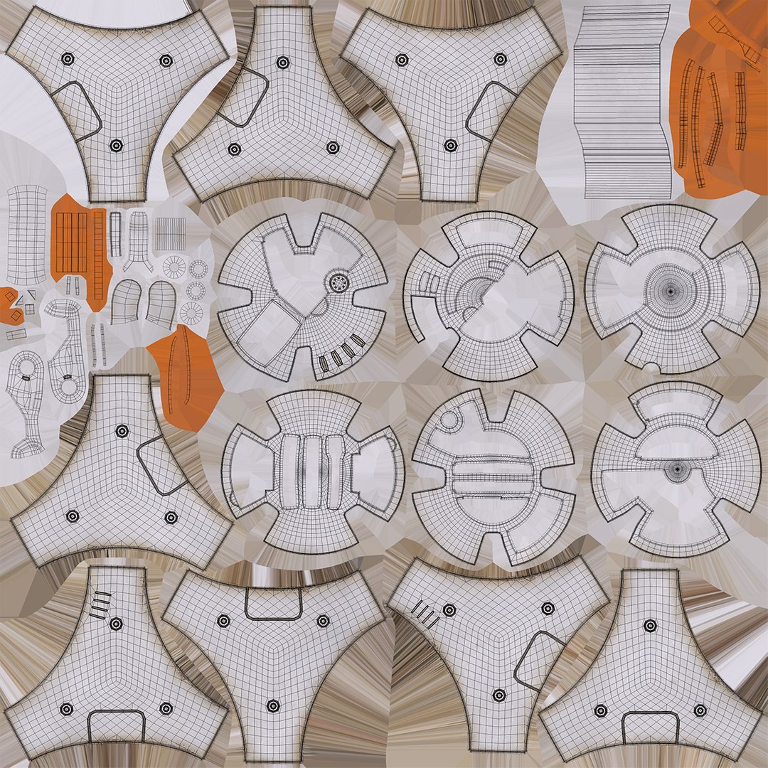 3d model bb-8 rigged